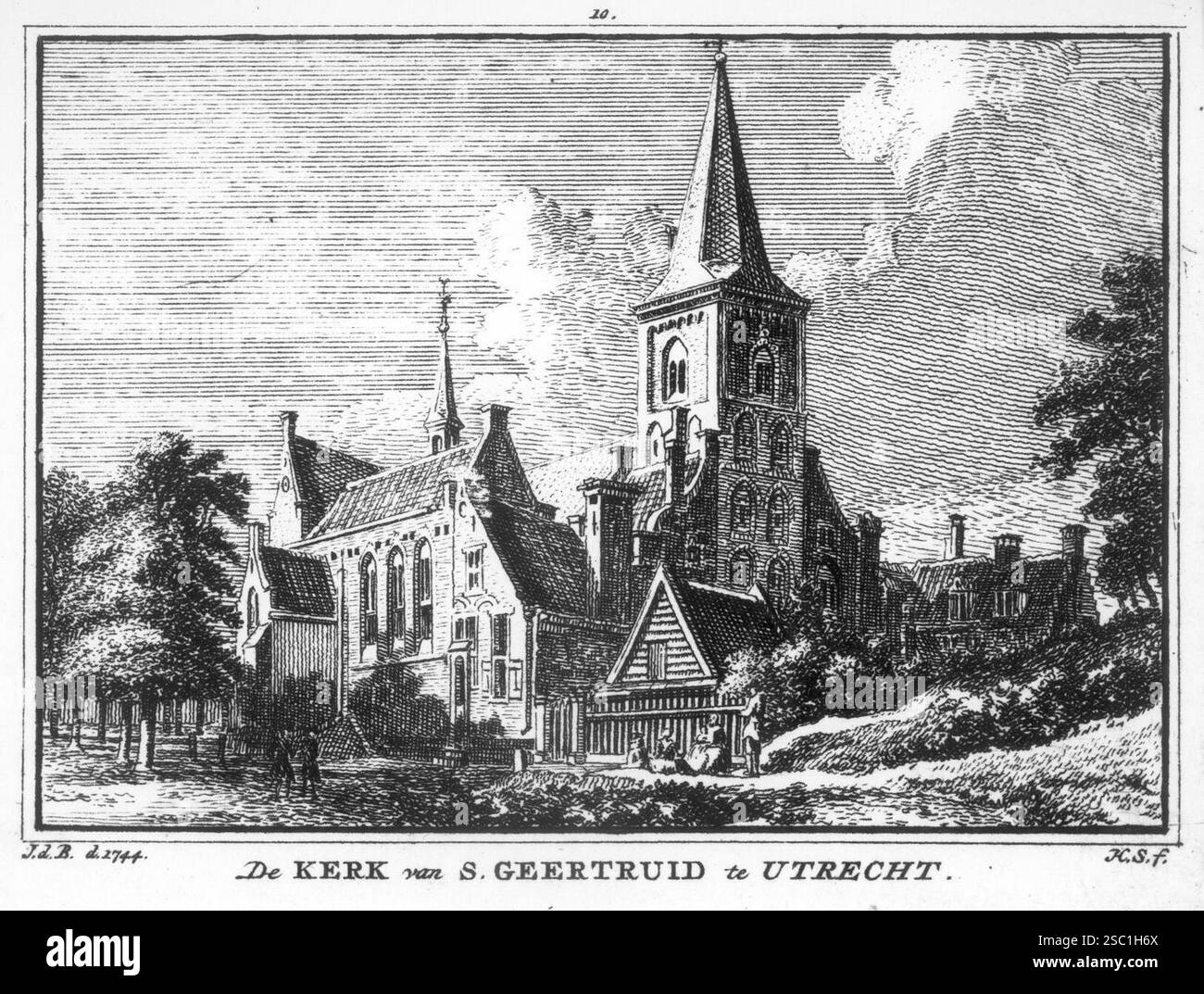 Gezicht op de Geertekerk te Utrecht uit het noordwesten Stock Photo - Alamy