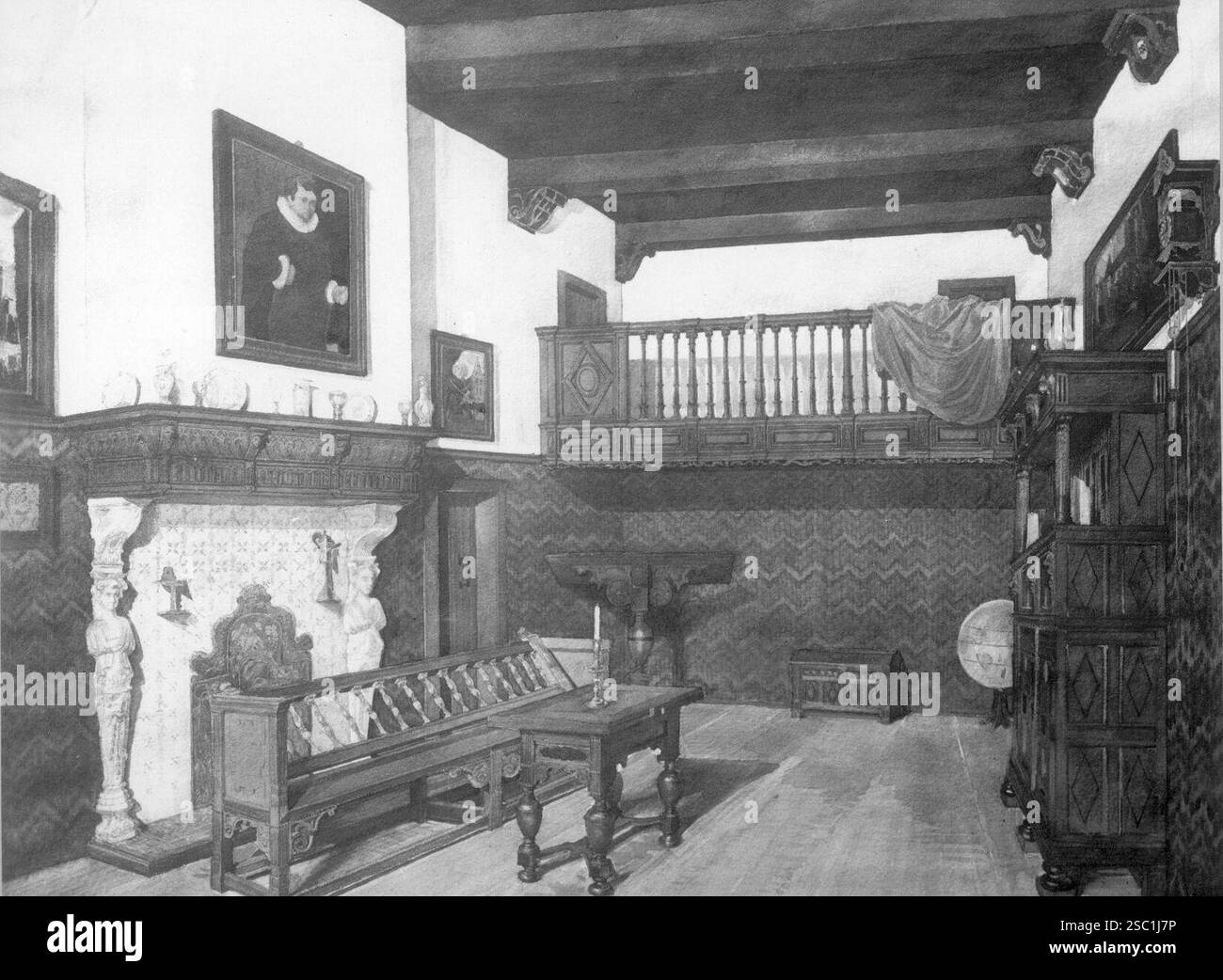 Interieur van het Stedelijk Museum van Oudheden in het huis Het ...