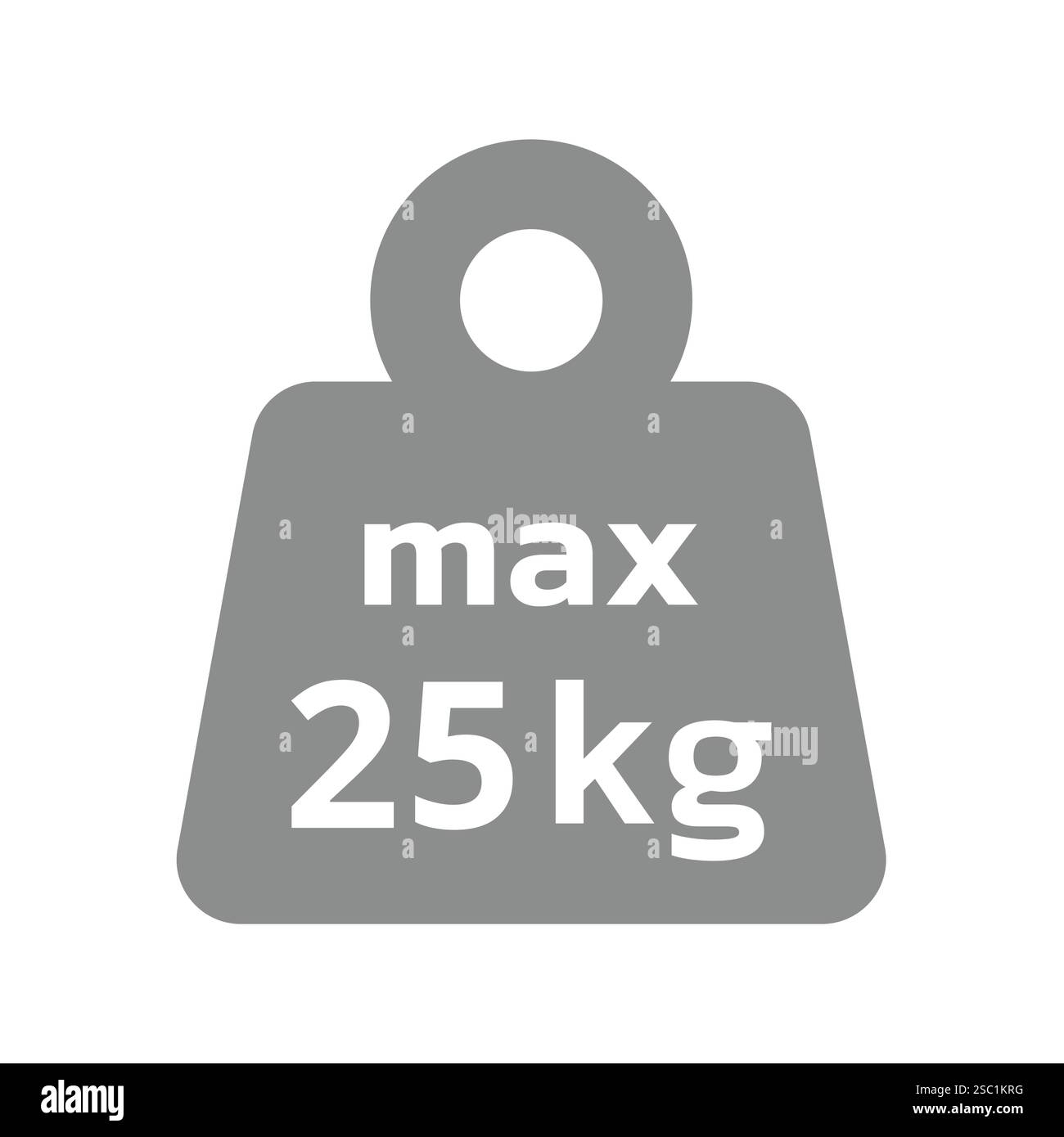 25 kilos weight vector icon. Twenty five kg load capacity label Stock Vector Image & Art - Alamy