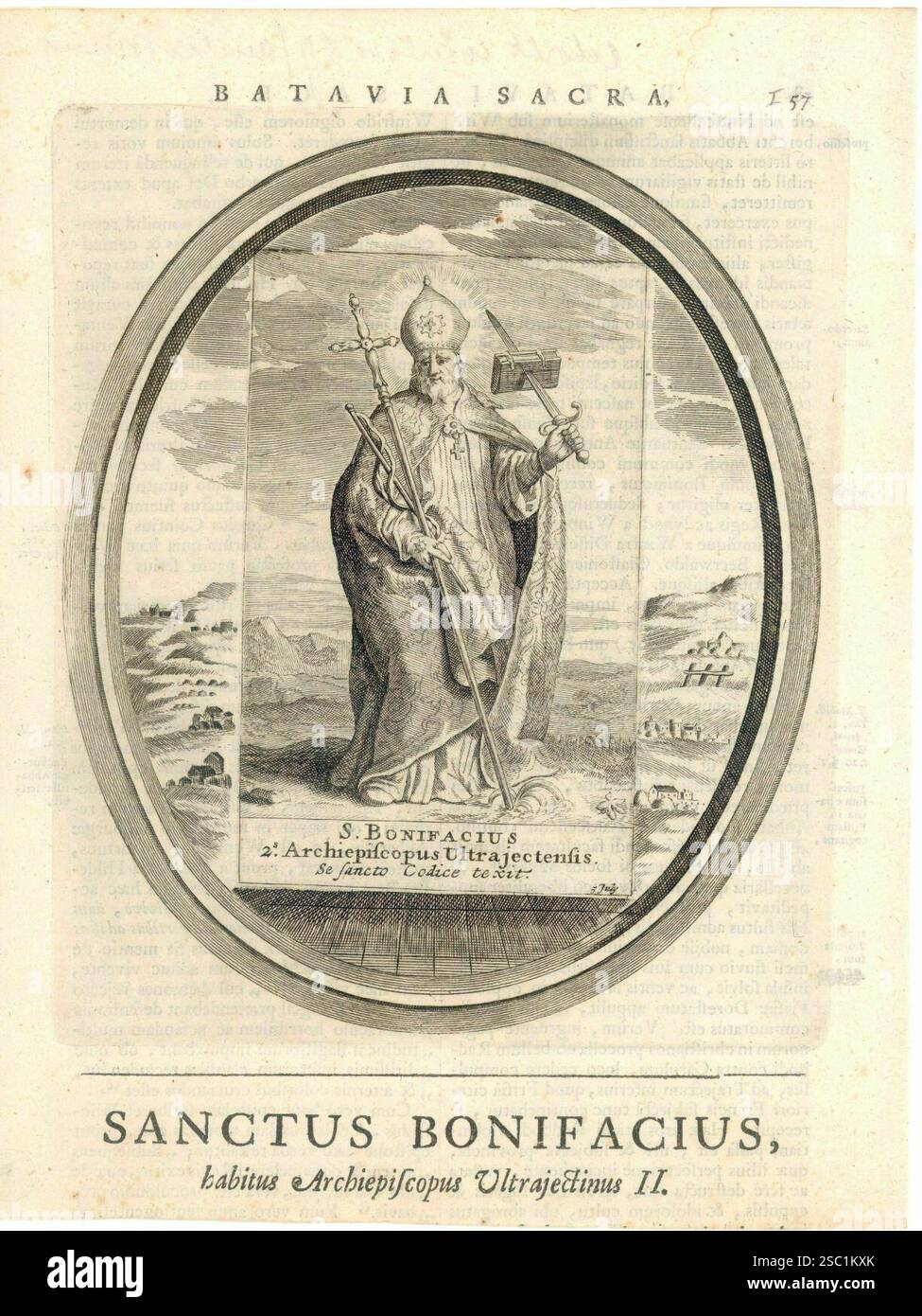 Portret van Bonifacius geboren ca 681 aartsbisschop van Utrecht 739 755 ...
