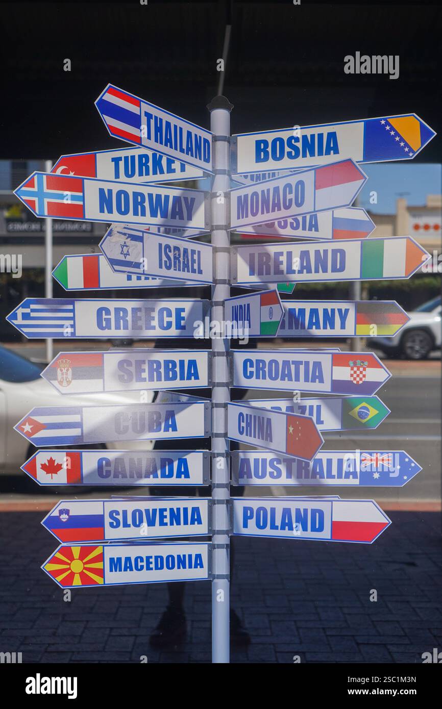 Country direction signs , Adelaide, Australia Stock Photo - Alamy