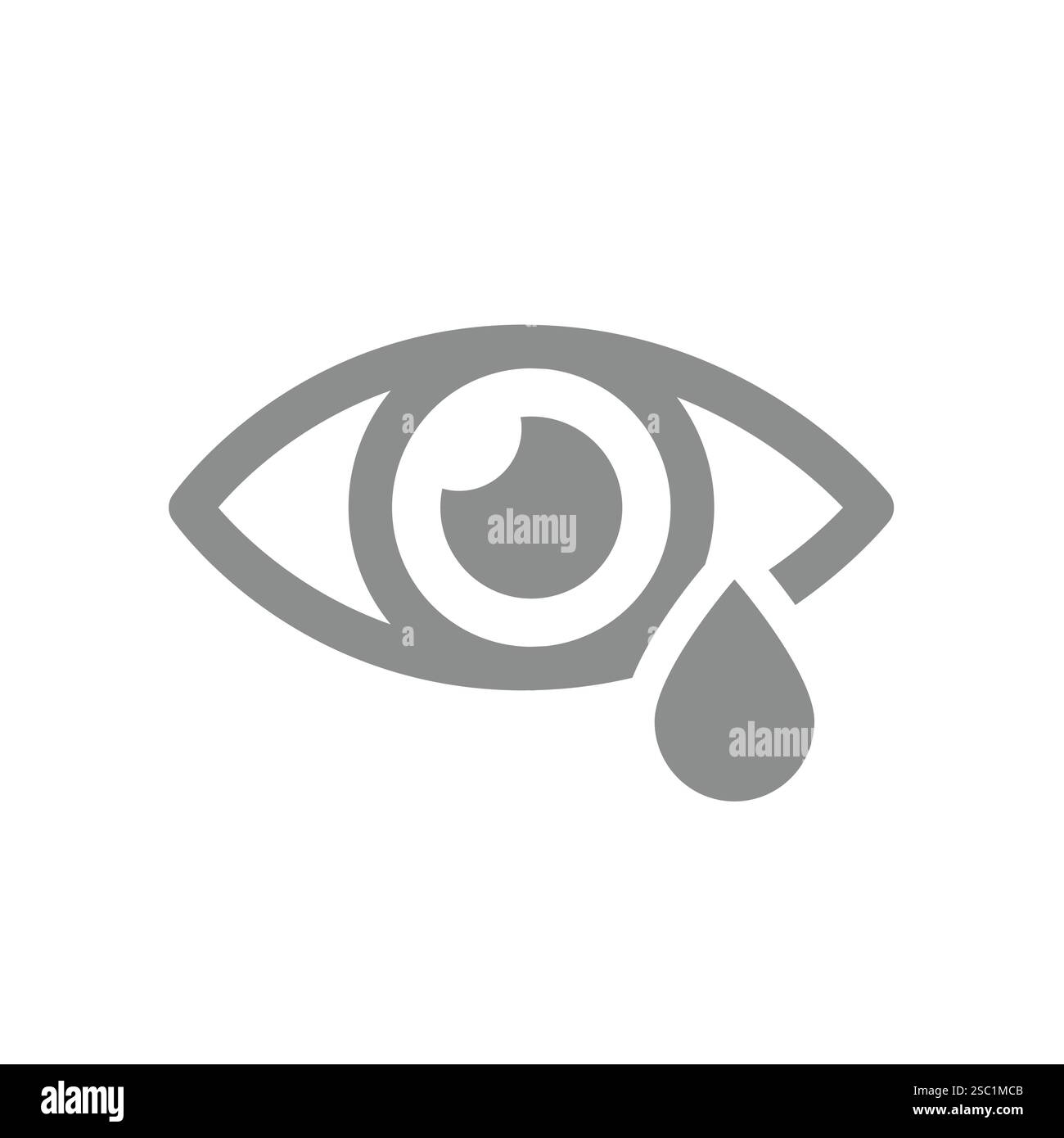 Human eye with tear vector icon. Eye drops black symbol Stock Vector ...