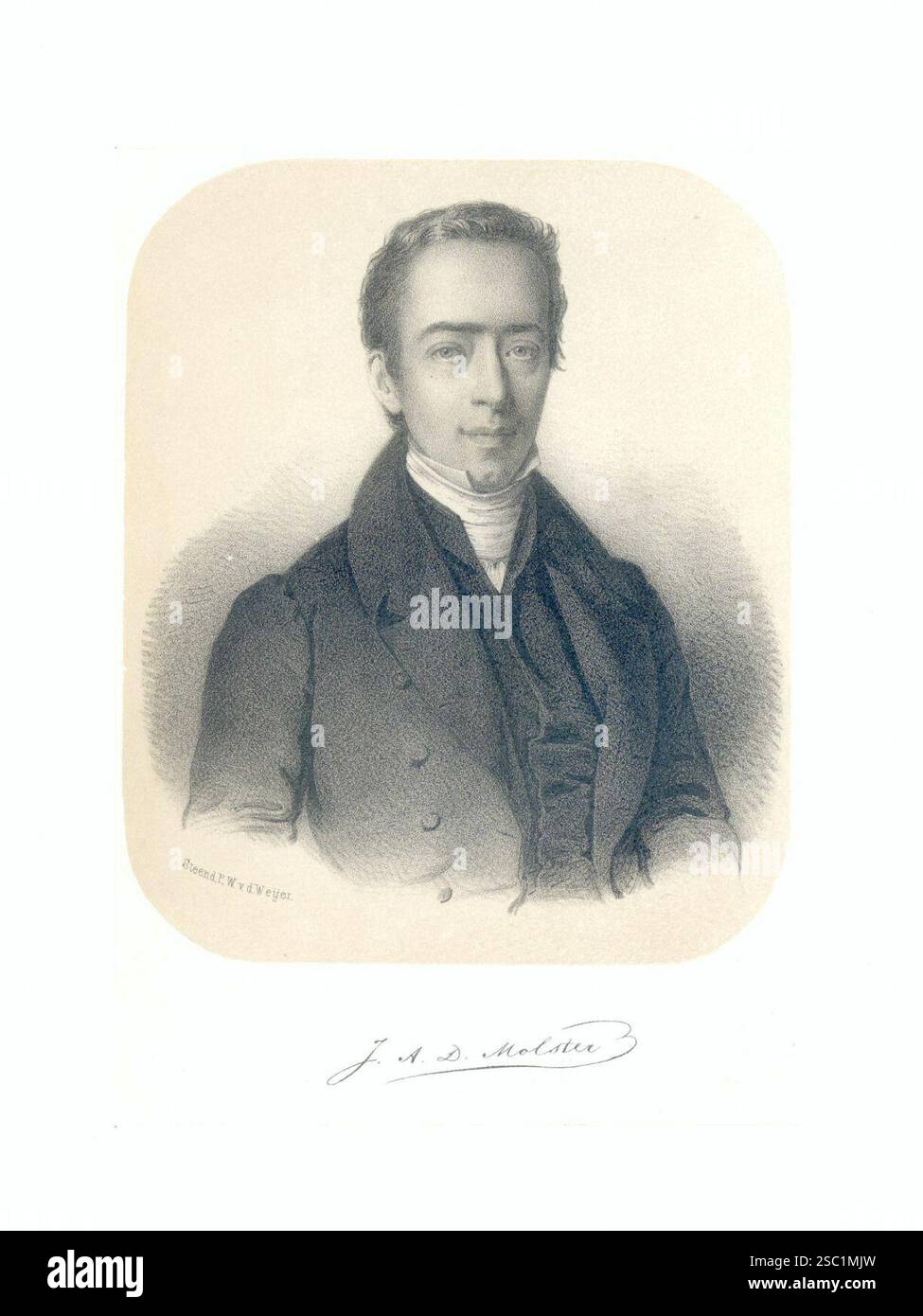 Portret van JAD Molster geboren 1806 hervormd predikant 1837 1850 ...