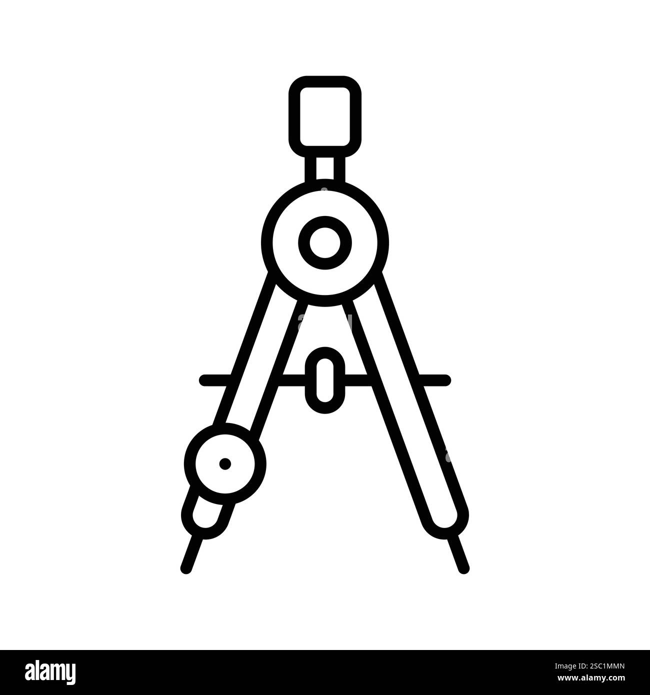 A precise geometric compass icon, perfect for indicating drafting ...