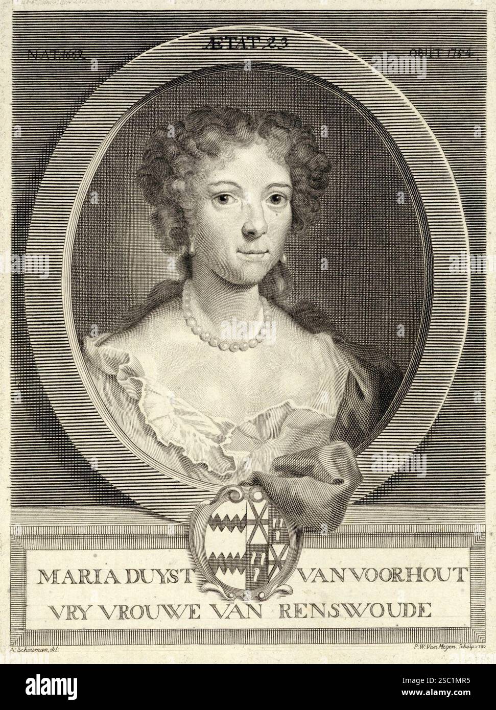 Portret van Maria van Duyst van Voorhout geboren 22 januari 1662 ...