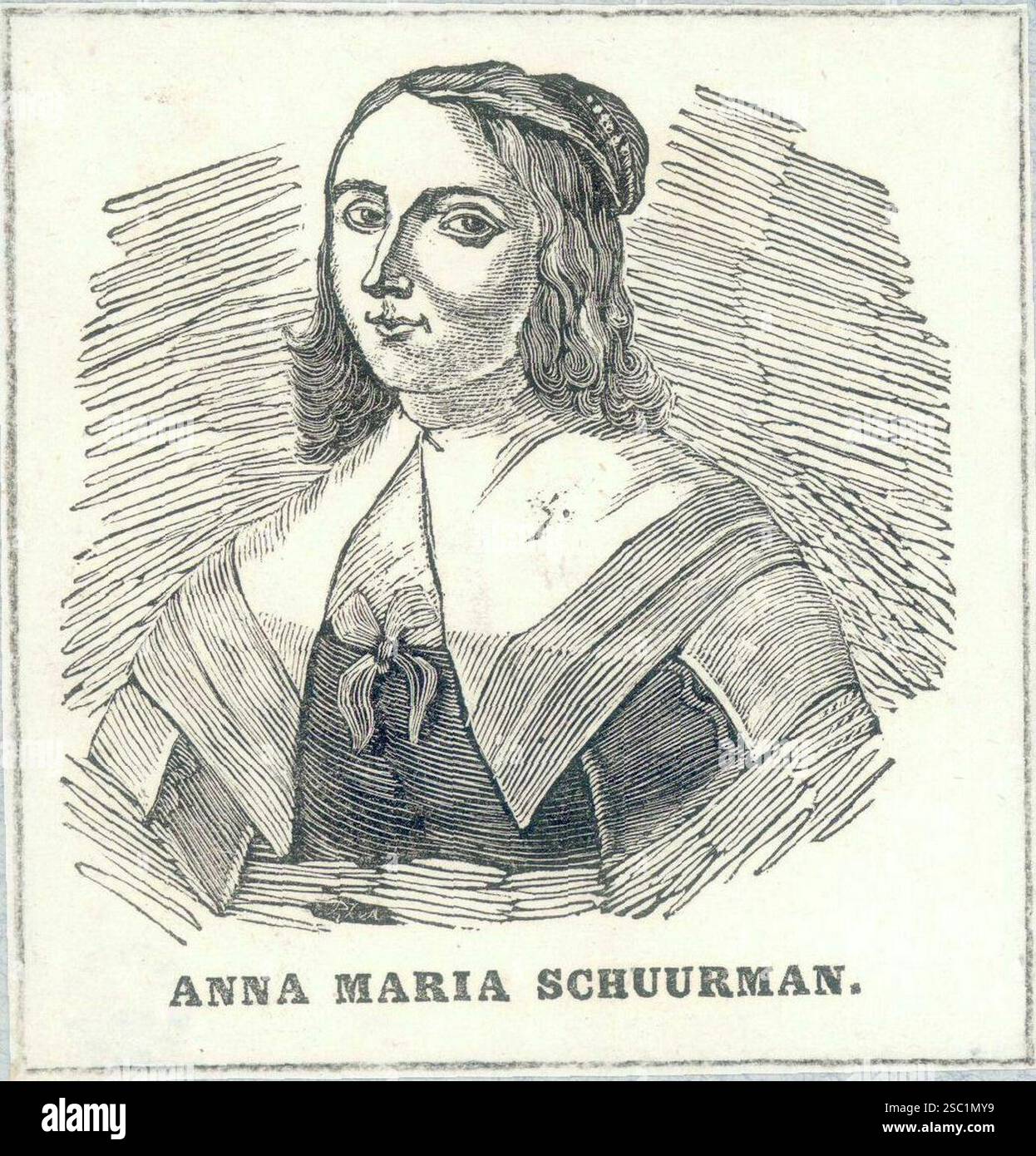 Portret van Anna Maria van Schurman geboren Keulen 5 november 1607 ...