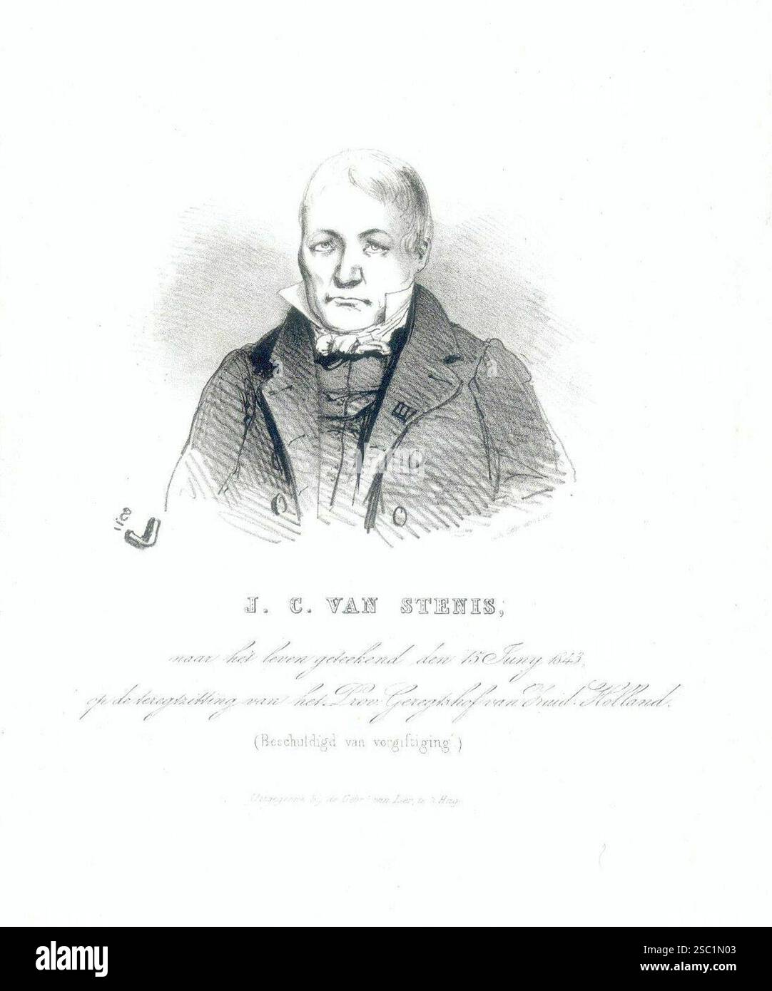 Portret van JC van Stenis geboren 1788 logementhouder te Utrecht ...