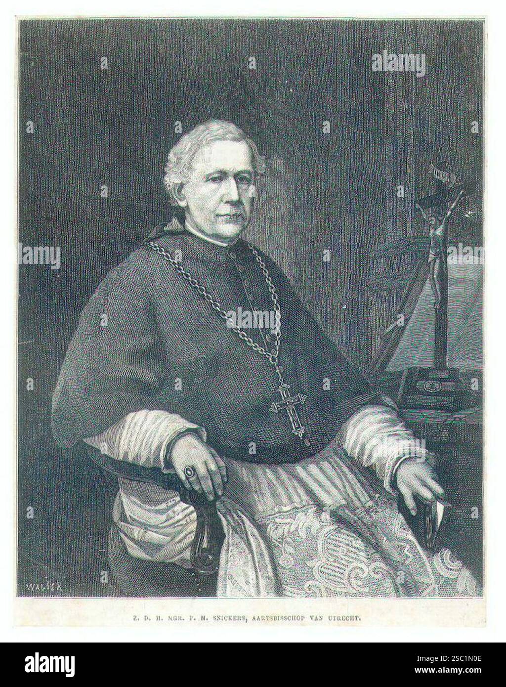 Portret van PM Snickers geboren Rotterdam 1816 aartsbisschop van ...