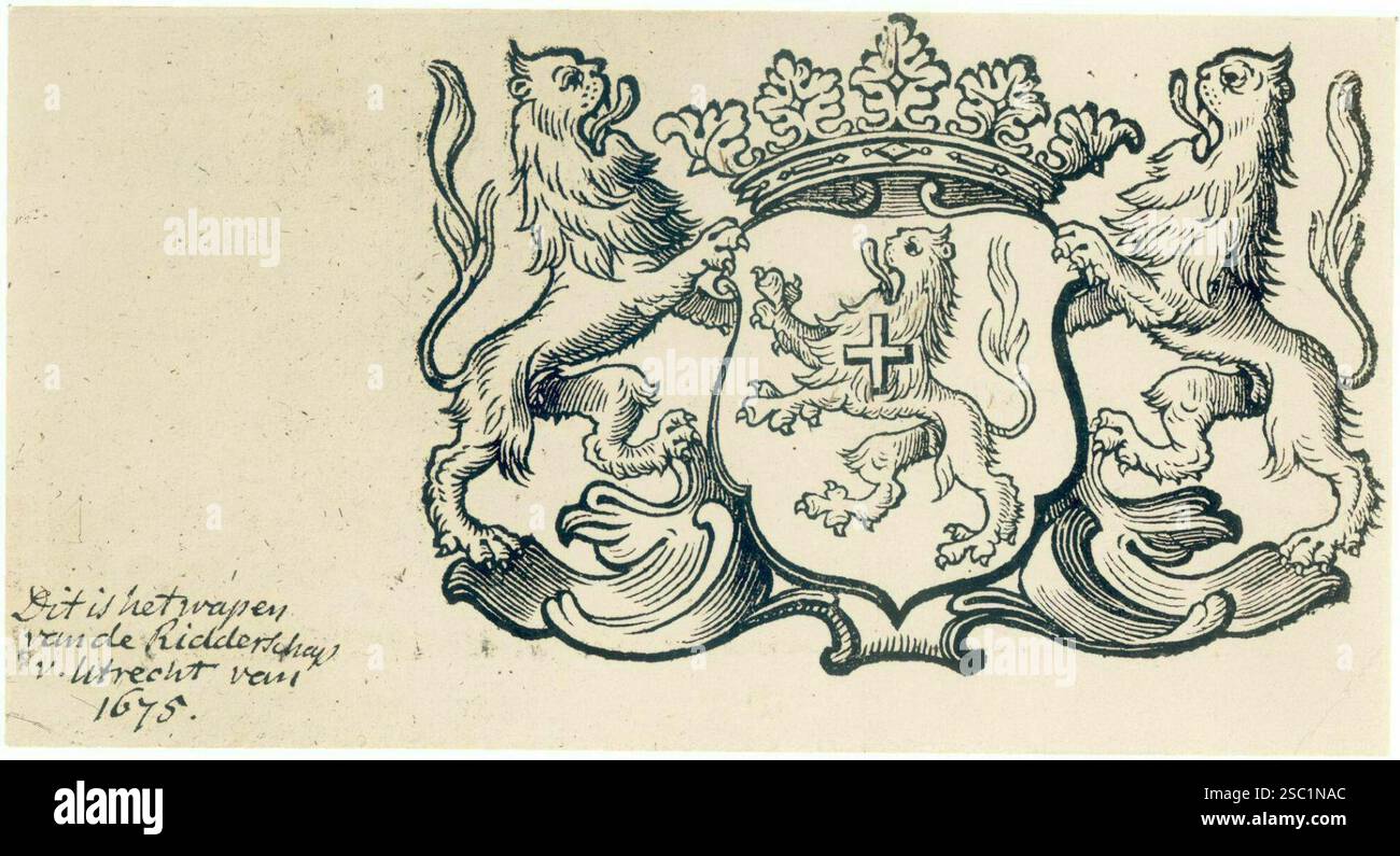 Afbeelding van het wapen van de Ridderschap van Utrecht in 1675 Stock ...