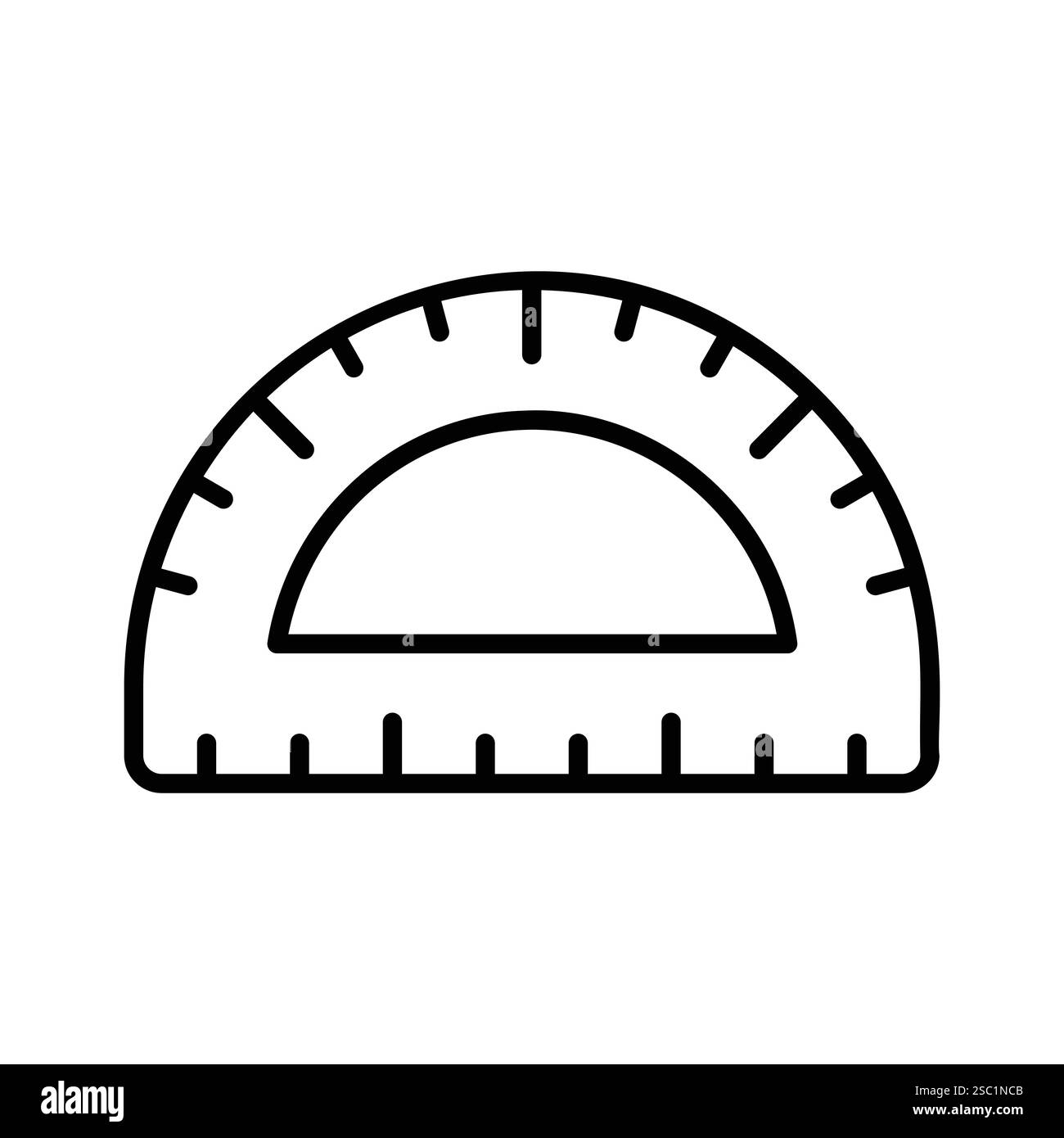 A precise and creative protractor icon, suitable for measuring angles ...