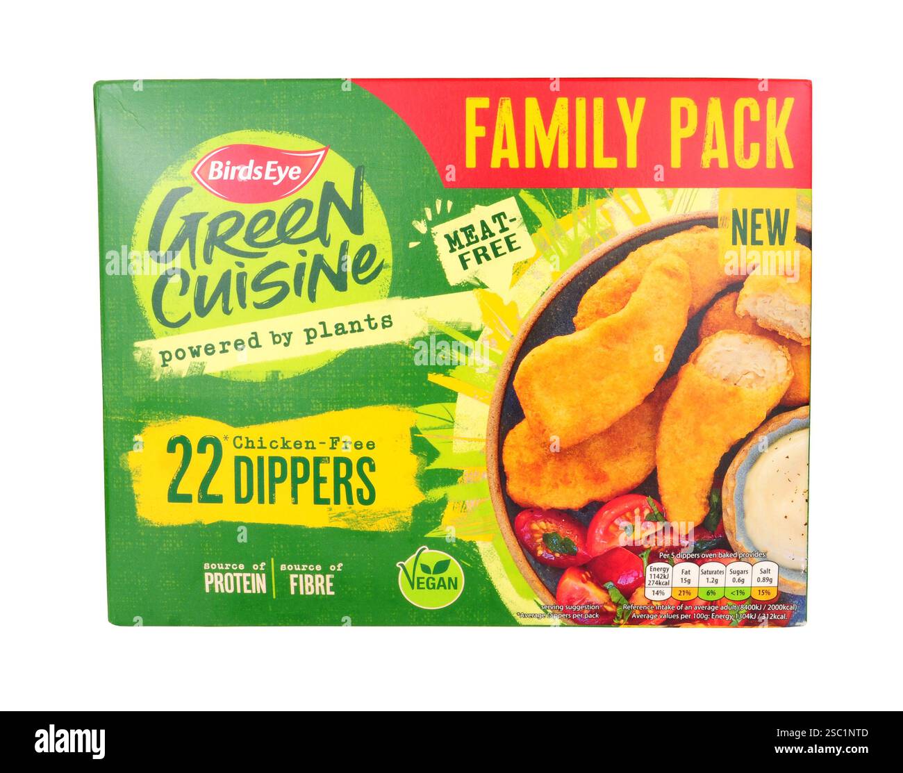 Birds Eye green cuisine frozen vegan plant based battered chicken meat ...