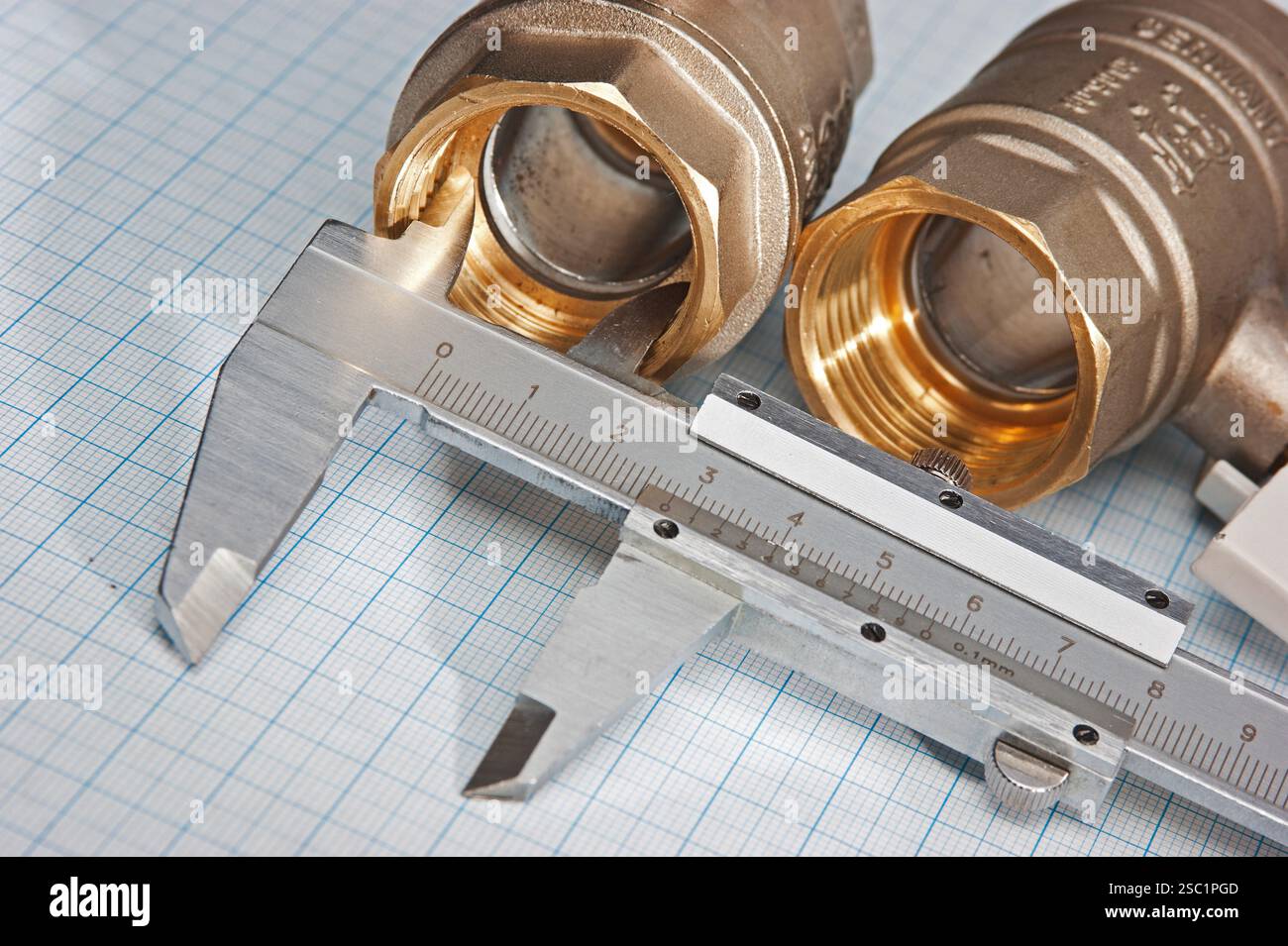 details of the pipeline on the graph paper Stock Photo - Alamy