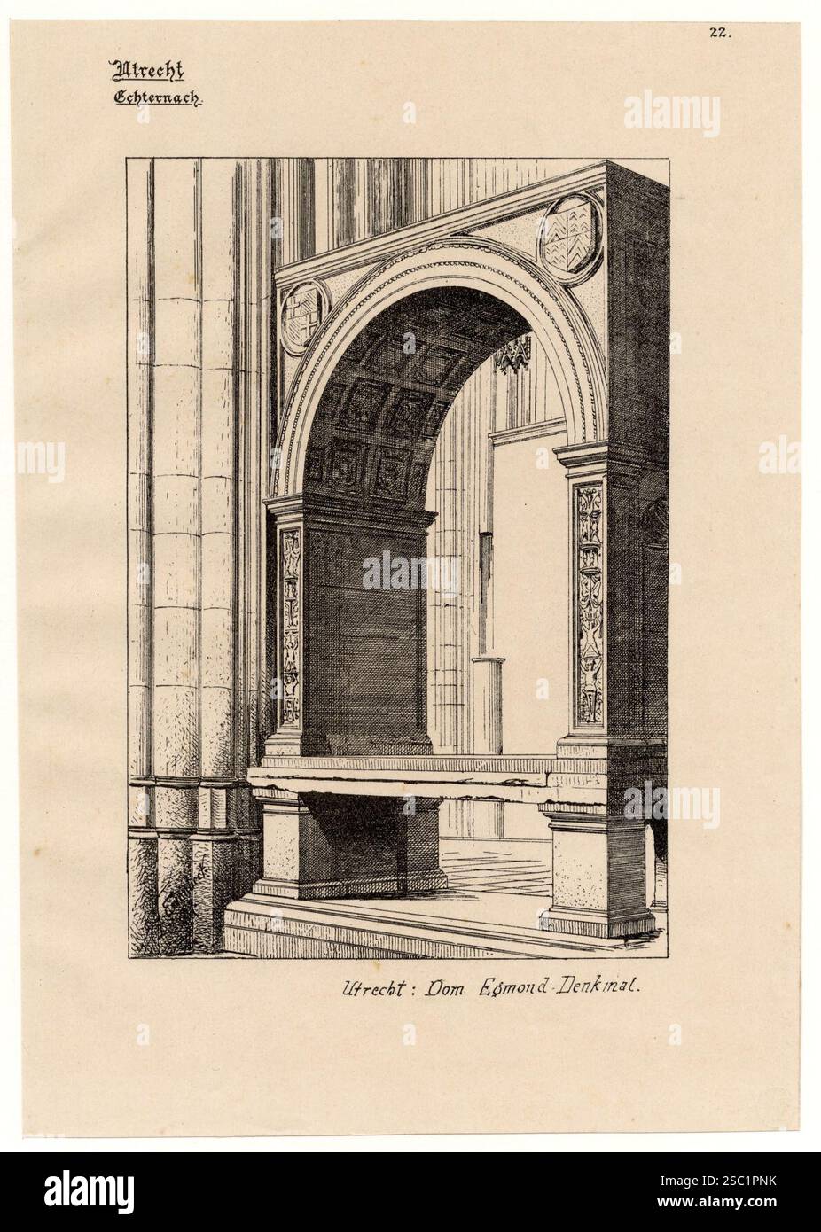 Afbeelding van de graftombe van bisschop George van Egmond in het koor ...