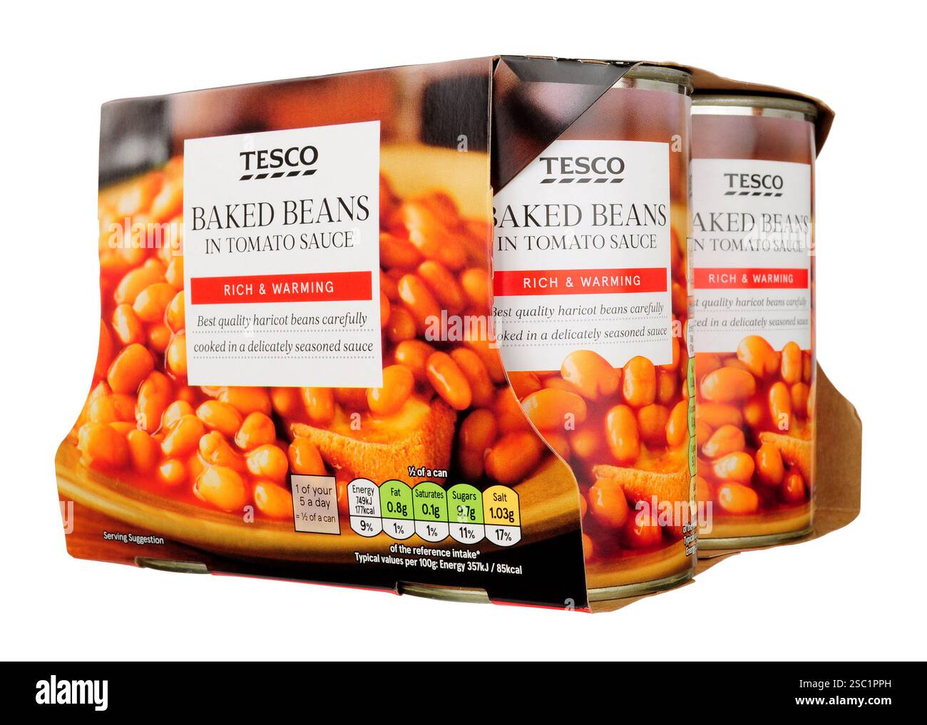 Tesco baked beans in tomato sauce multipack containing four 420g cans ...
