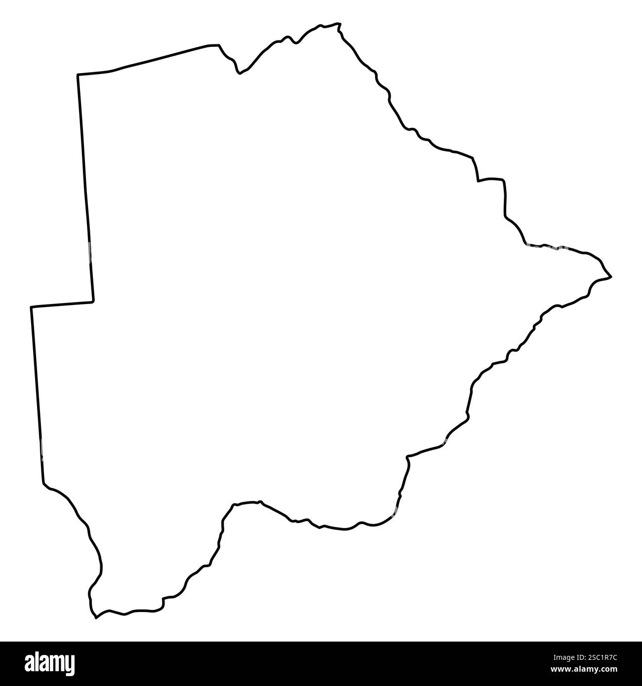 Outline Map Botswana, Botswana map country Southern Africa Stock Vector ...