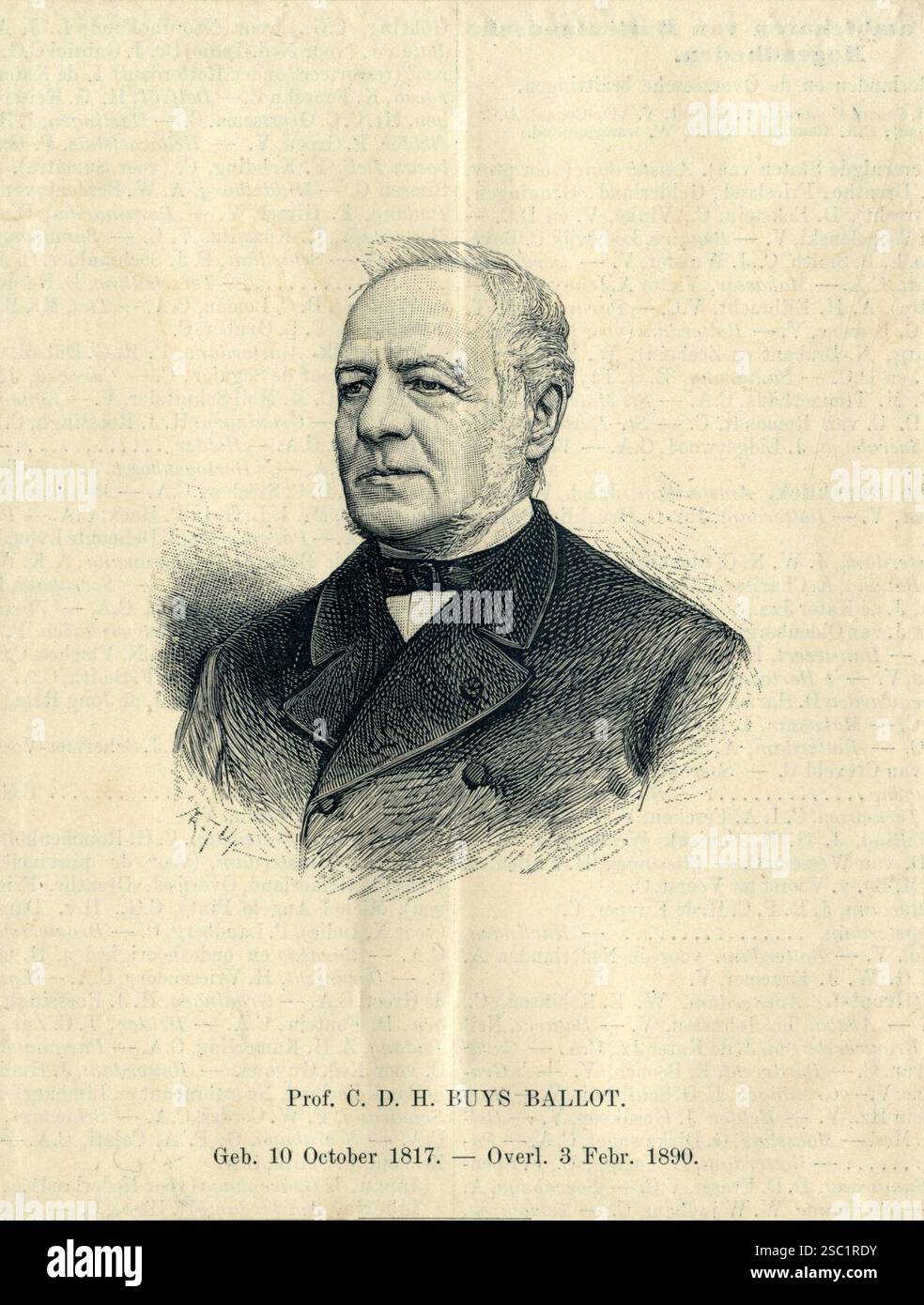 Portret van professor CHD Buys Ballot geboren 10 oktober 1817 ...