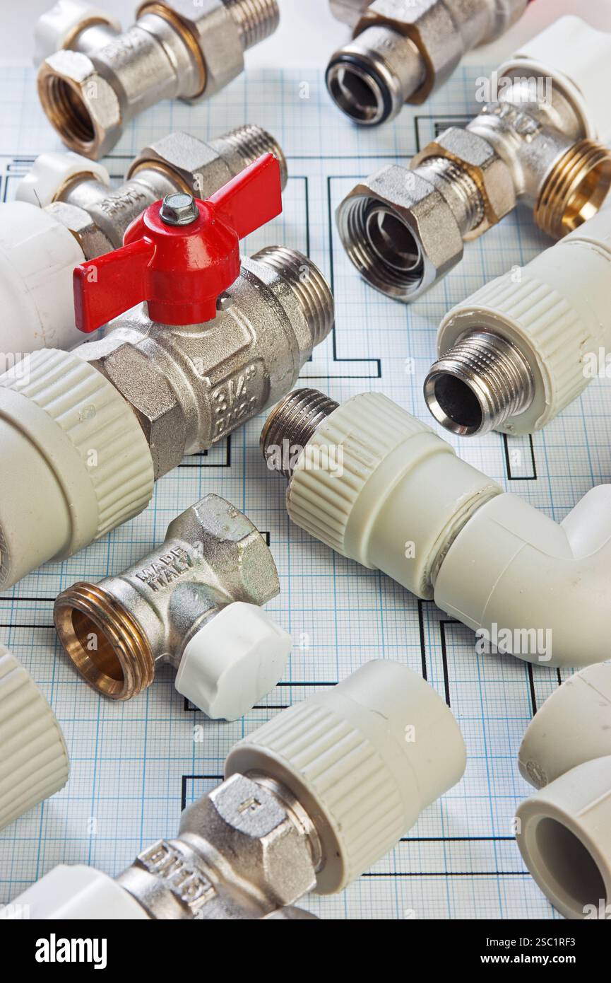 Plumbing fixtures and piping parts Stock Photo - Alamy