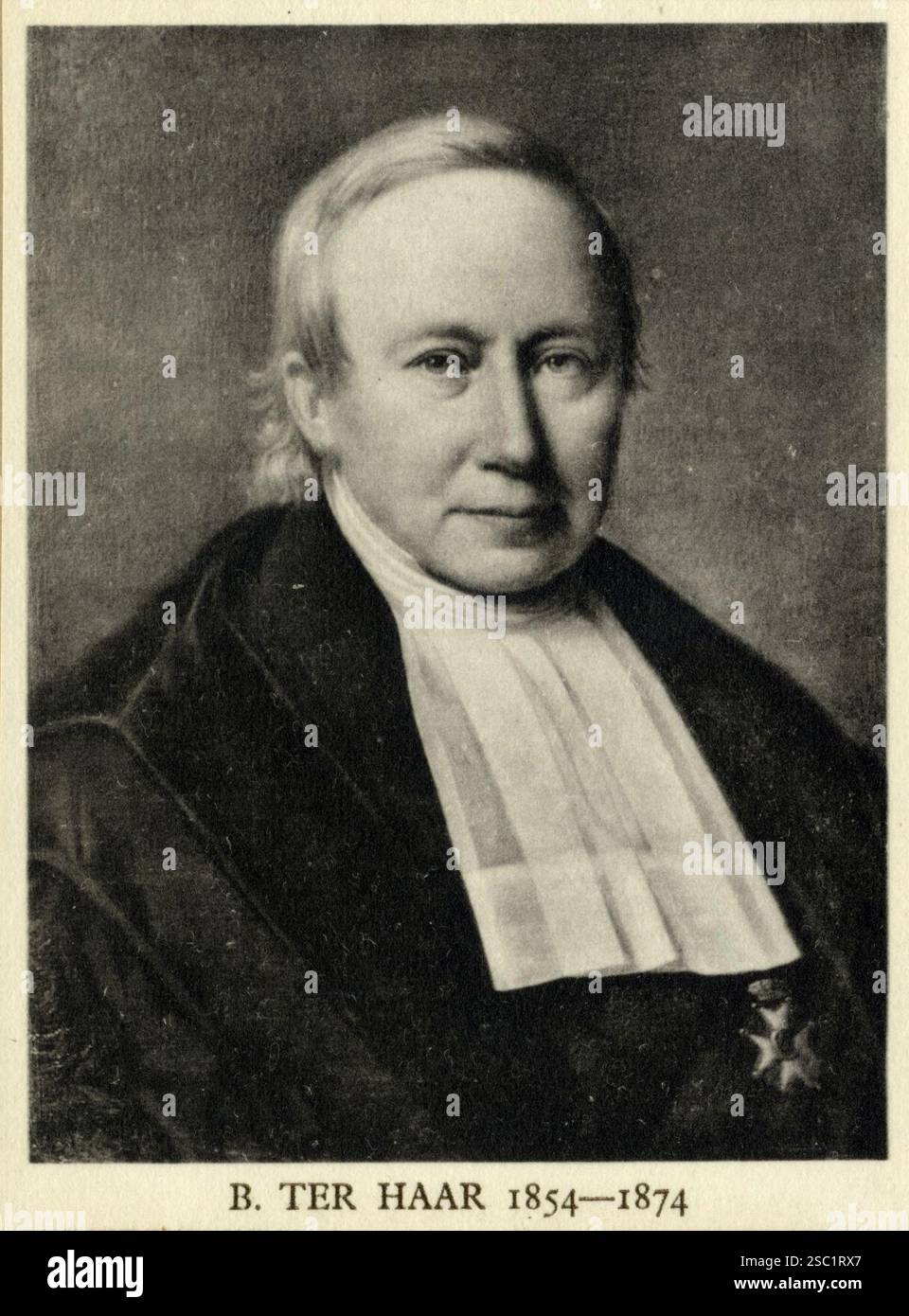 Portret van B ter Haar geboren 18 juni 1806 hoogleraar in de theologie aan de Utrechtse ...