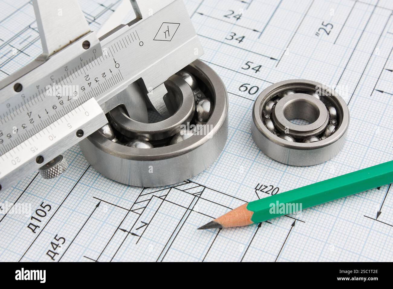 tools and mechanisms detail on the background of technical drawings ...