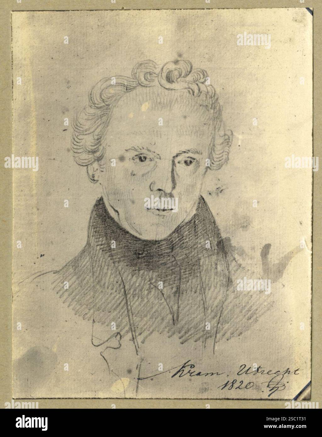 Portret van Christiaan Kramm geboren 1797 architect kunstschilder en ...