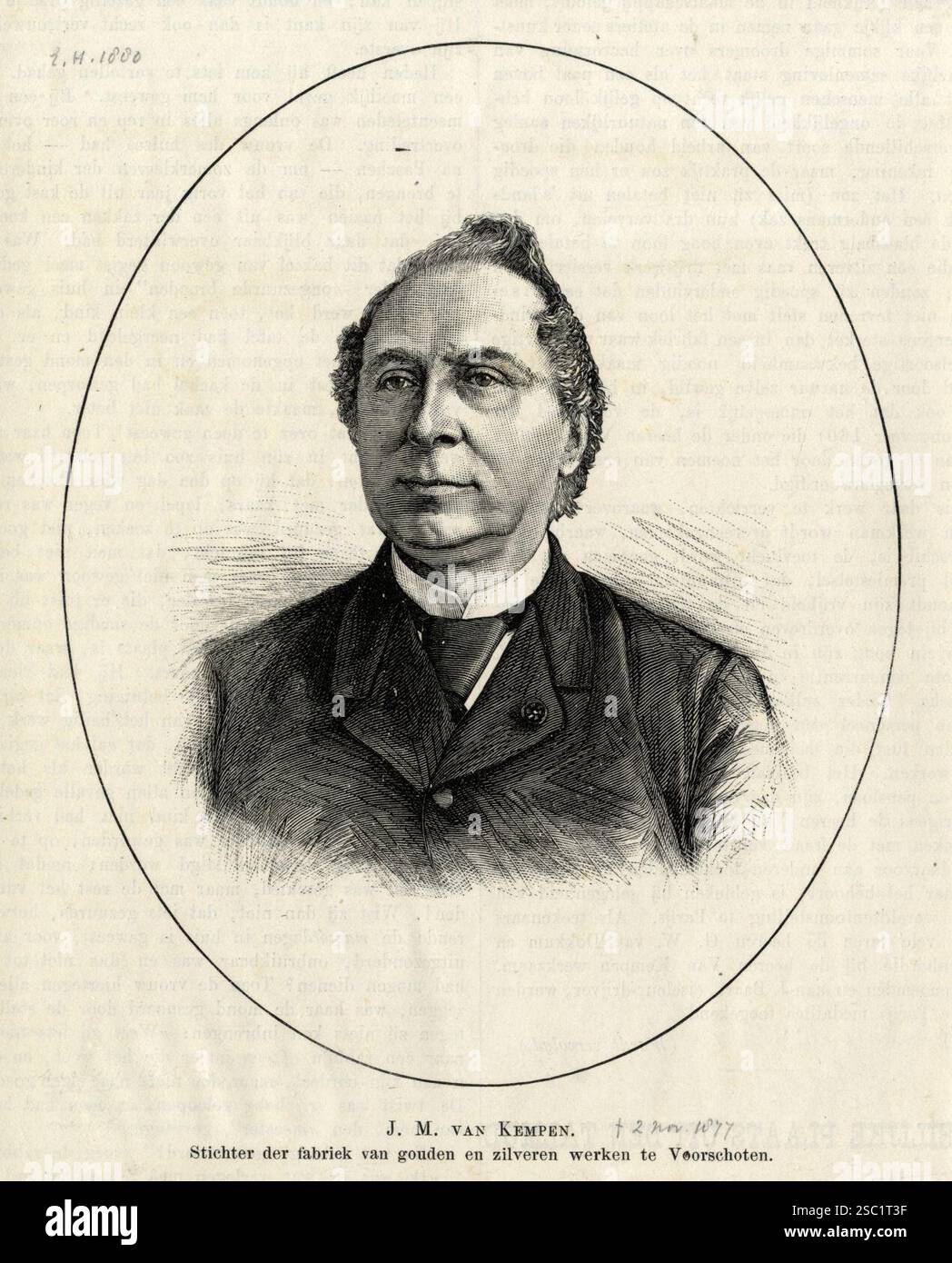 Portret van JM van Kempen geboren 1814 industrieel te Utrecht tot 1857 ...
