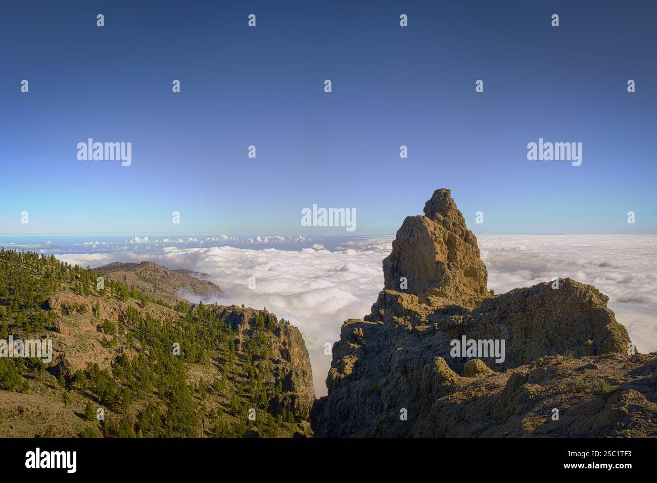 Cloud-capped Peak of Pico de las Nieves or Morro de la Agujereada, Gran ...