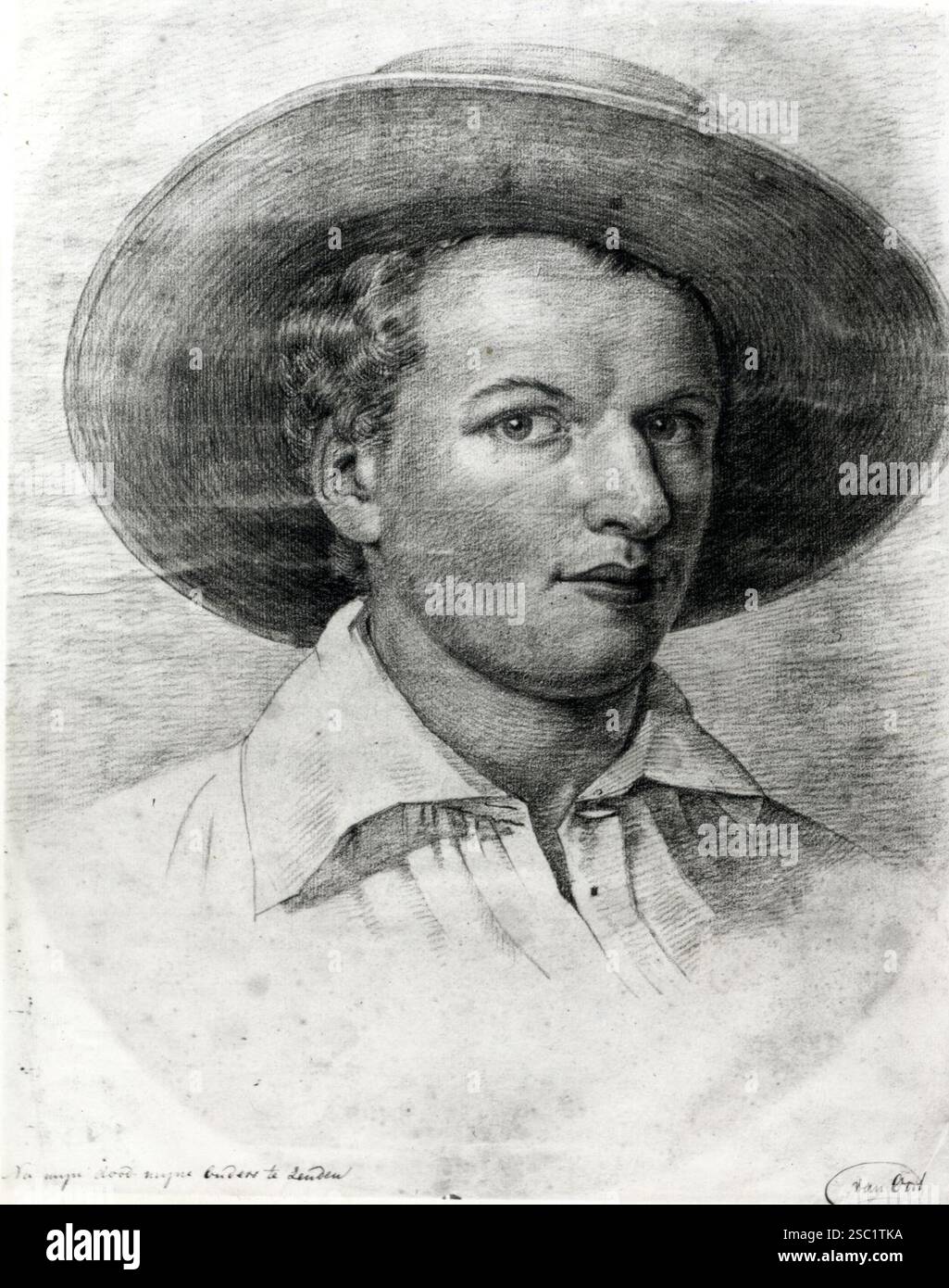 Zelfportret van Pieter van Oort geboren Utrecht 1804 kunstschilder en ...