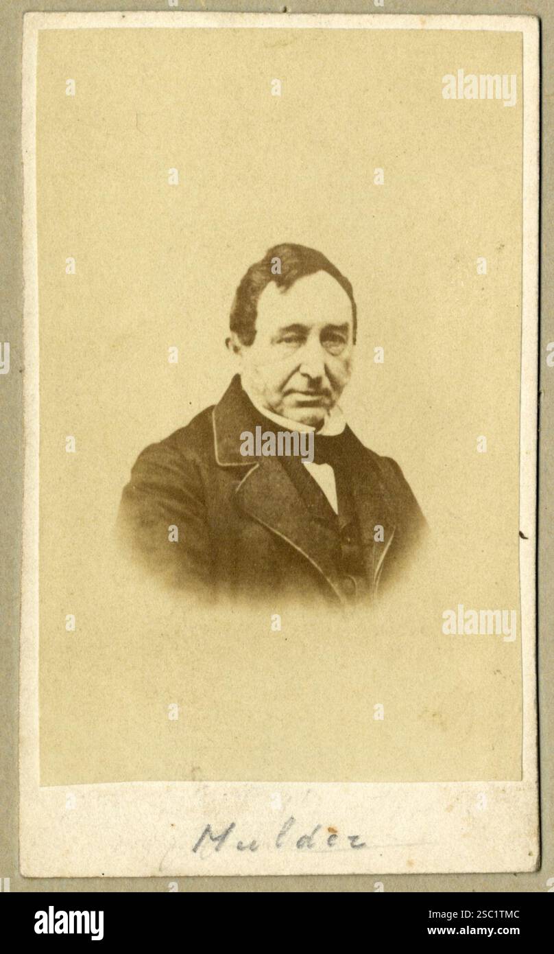 Portret van prof GJ Mulder geboren 1802 hoogleraar in de scheikunde aan ...