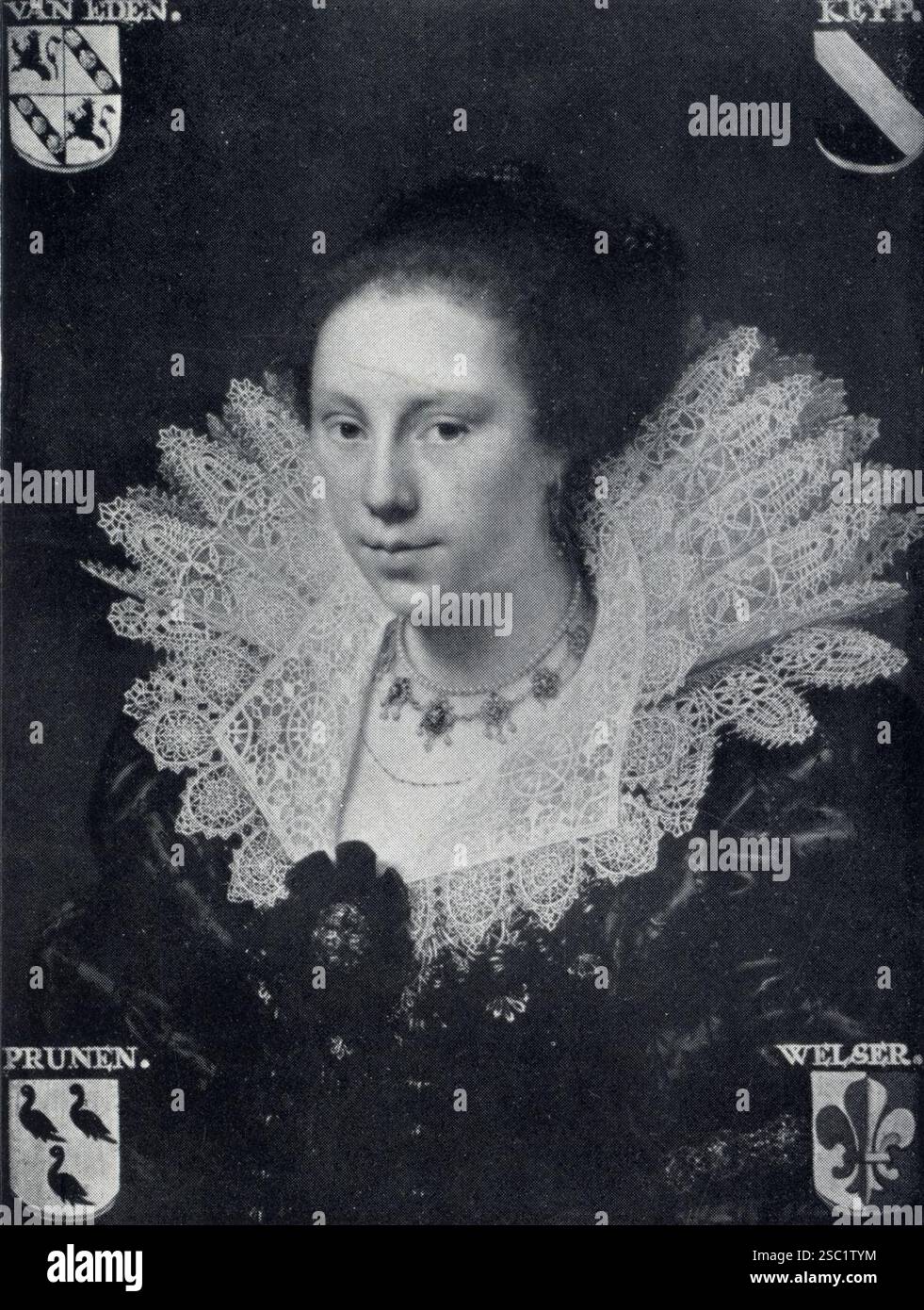 Portret van Jacomina van Eden geboren 1594 echtgenote van Johan van ...