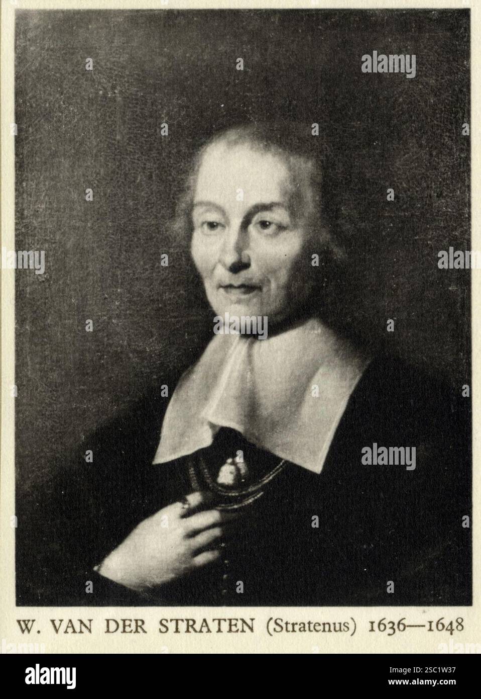 Portret van Willem van der Straten Stratenus geboren 1593 hoogleraar in ...