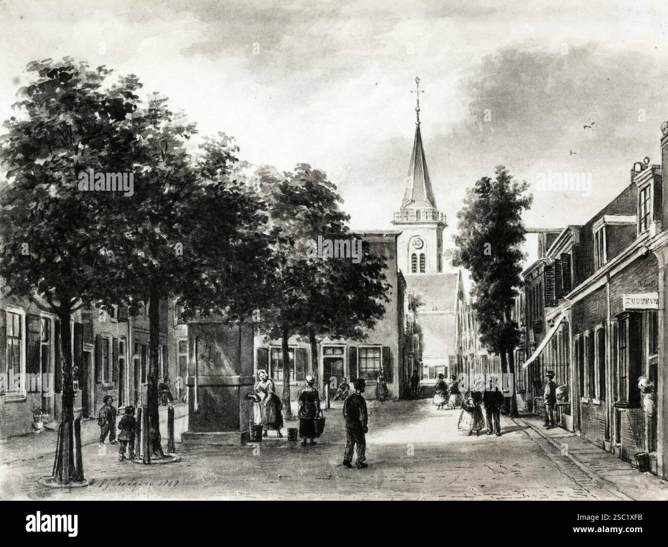 Gezicht in de Herenstraat te Breukelen uit het oosten met op de ...