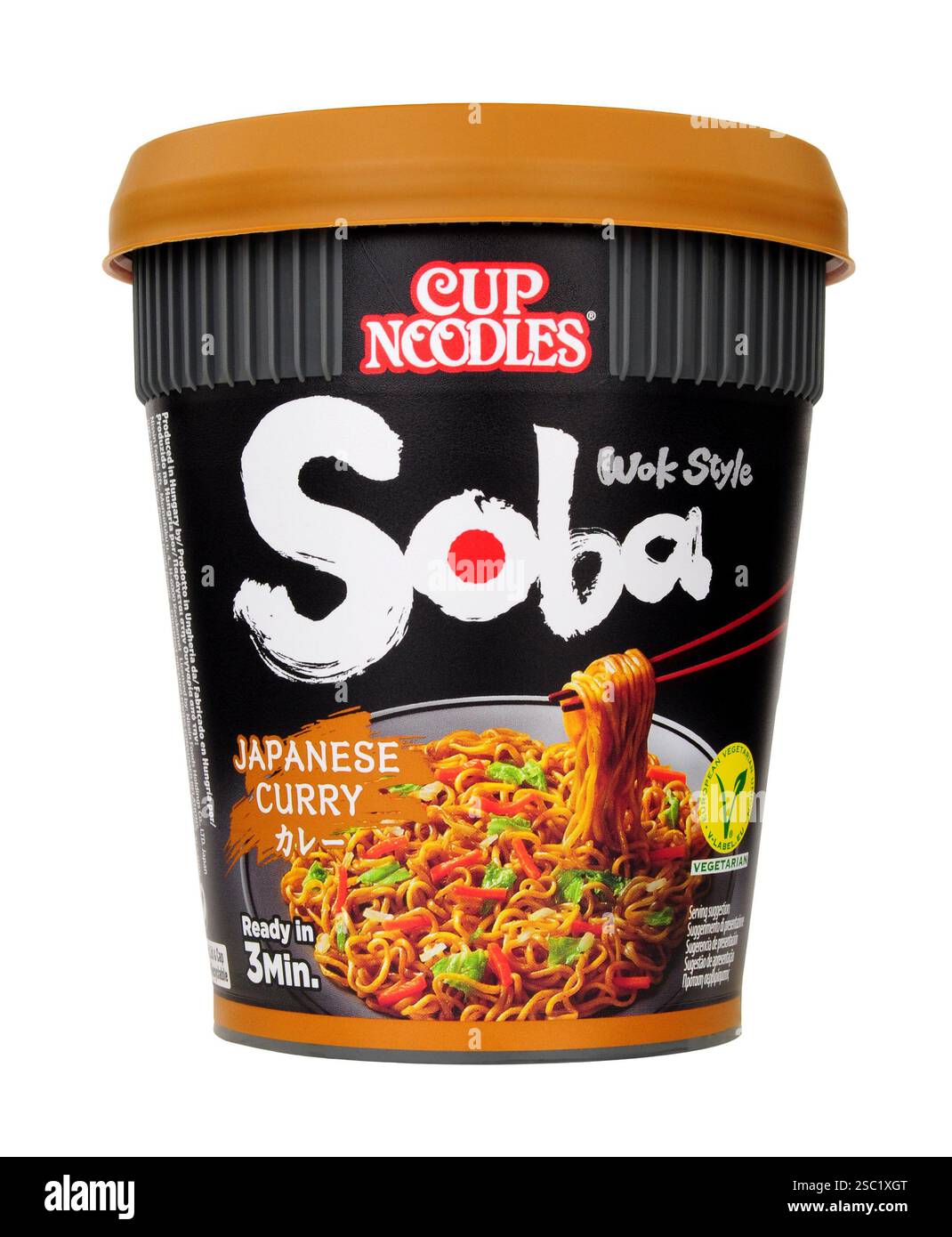 Soba cup noodles Japanese curry wok style flavour instant noodles in a ...