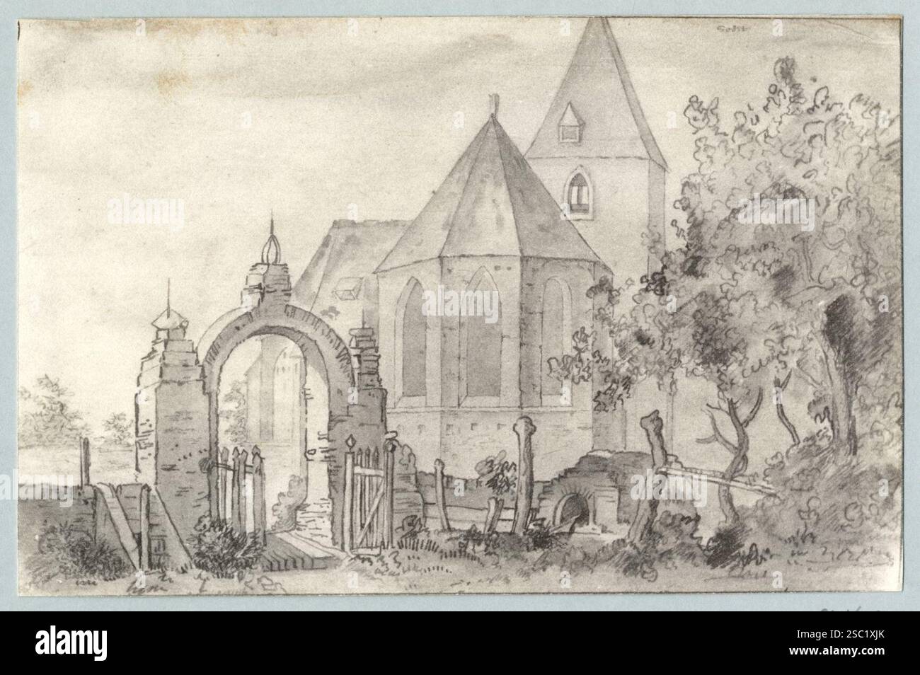 Gezicht op de Nederlands Hervormde kerk te Soest uit het oosten met op ...