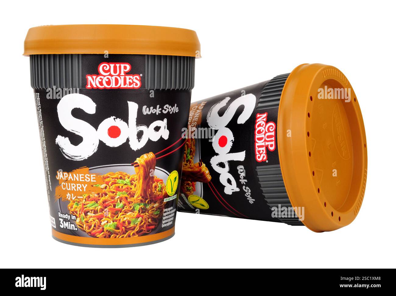Soba cup noodles Japanese curry wok style flavour instant noodles in a ...