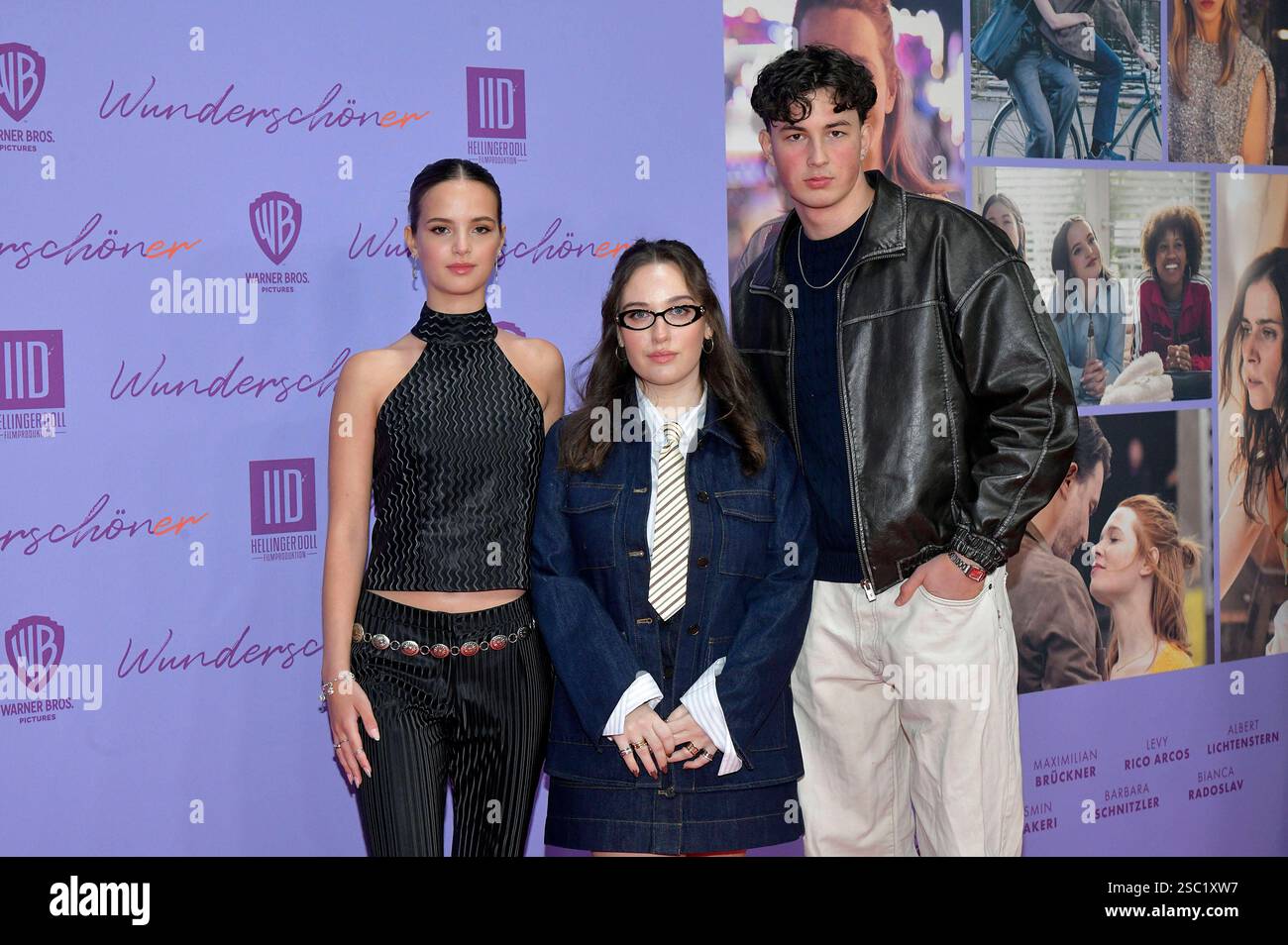 Emilia Packard, Dilara Aylin Ziem und Levy Rico Arcos bei der Premiere ...