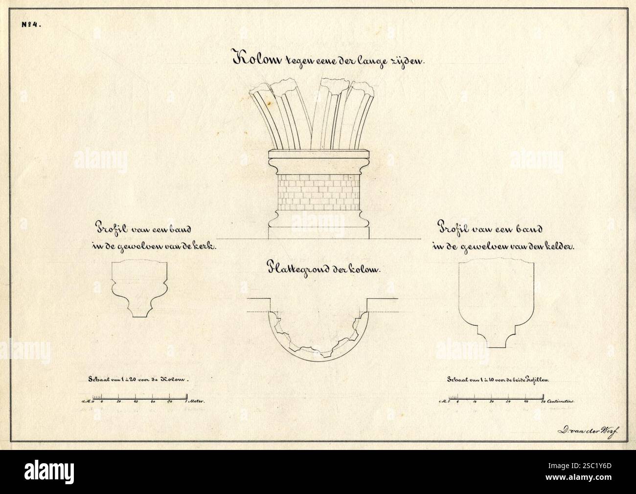Details van het noordwestelijke bastion van kasteel Vredenburg te ...