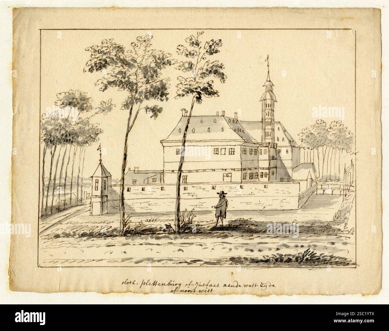 Gezicht op het kasteel Plettenburg bij Jutphaas uit het noordwestenNB ...