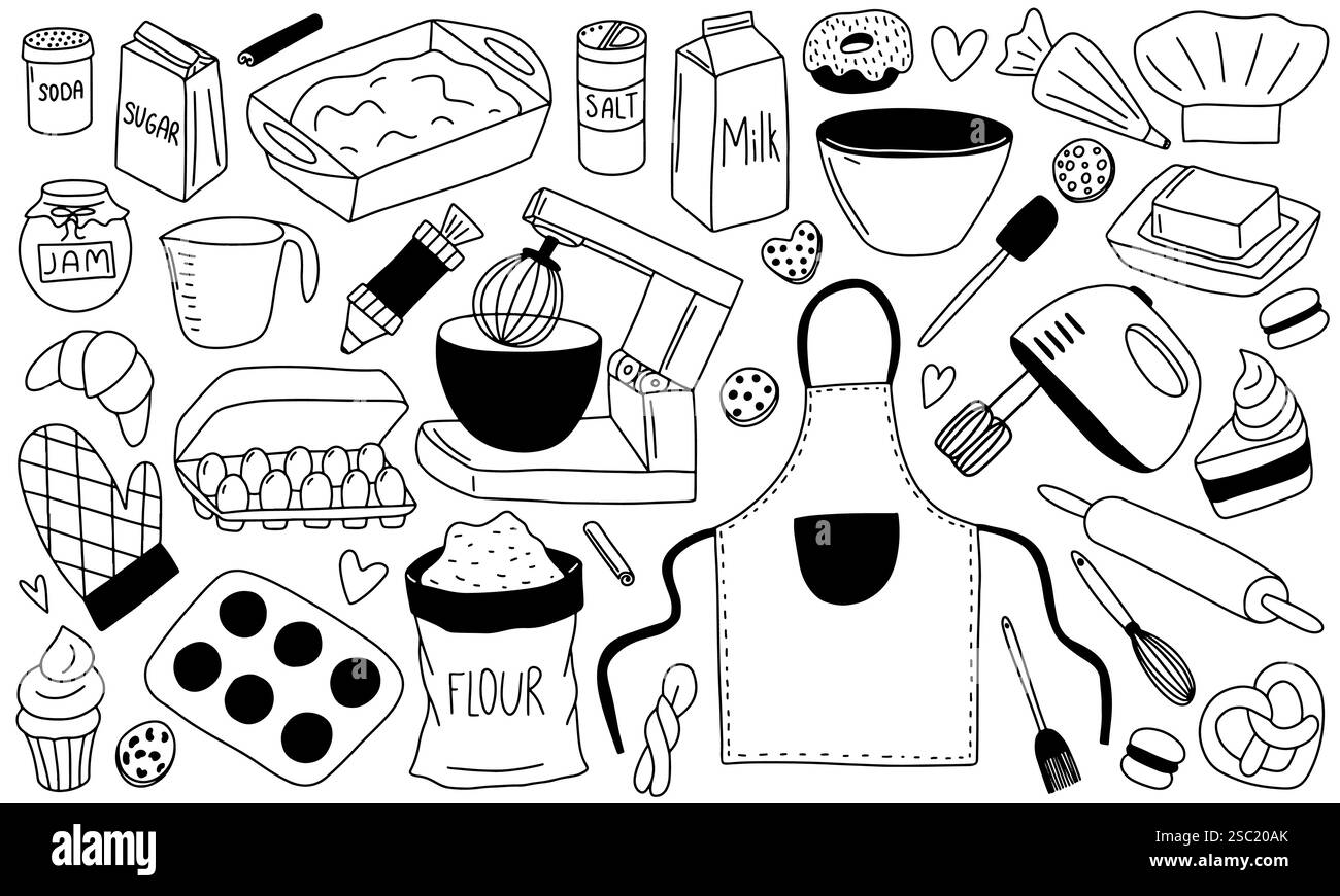 Baking and cooking tools set Stock Vector Image & Art - Alamy