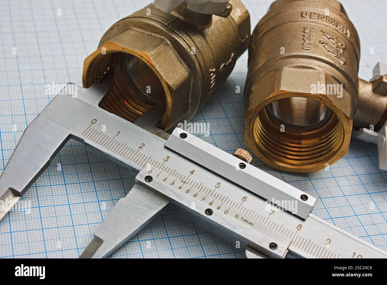 details of the pipeline on the graph paper Stock Photo - Alamy