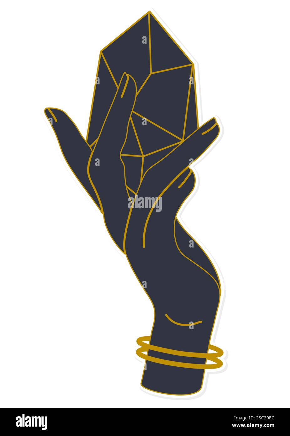 Witch hand sticker. Mystical style illustration. Trendy and occult ...