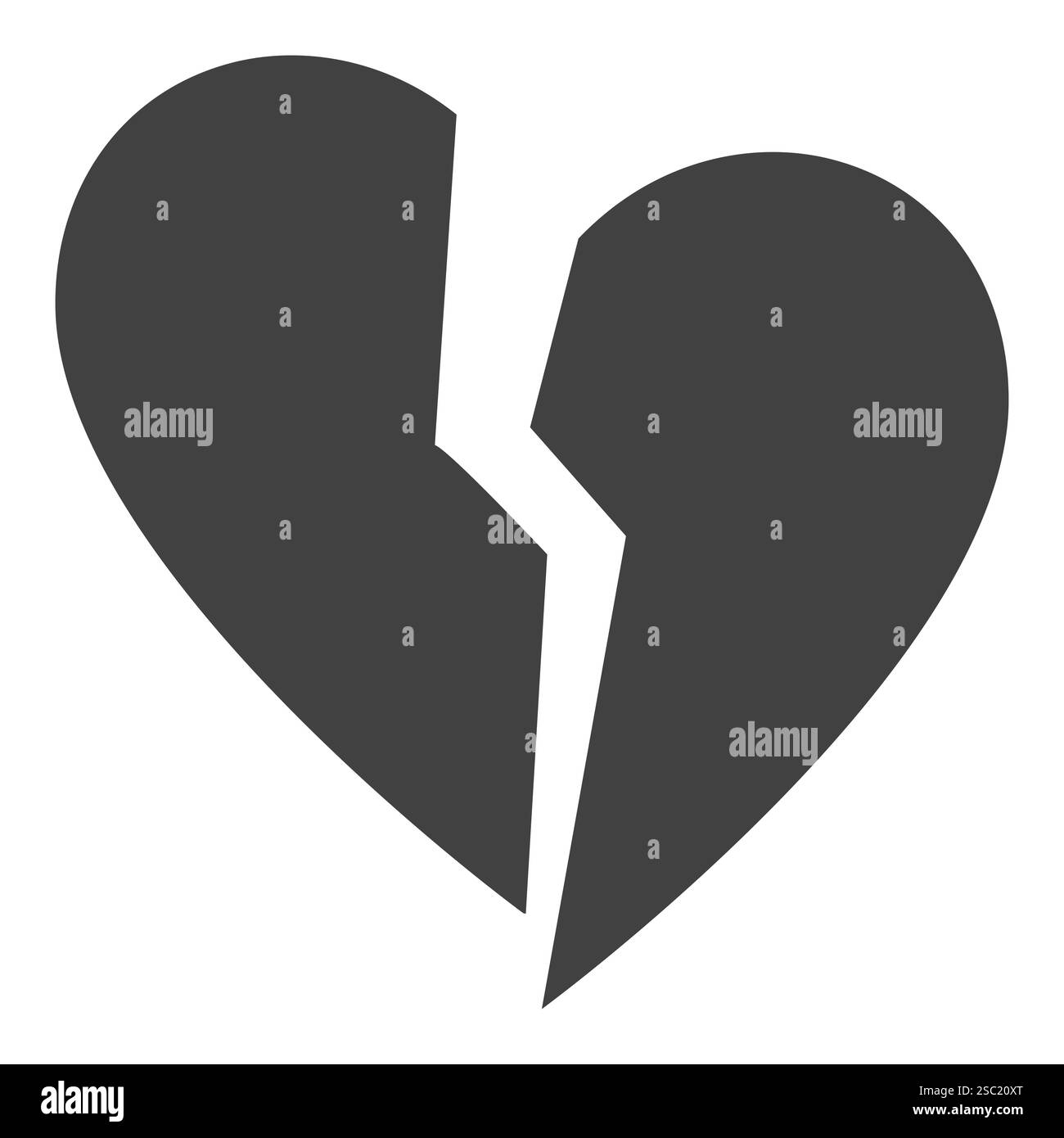 Heartbreak or breakup vector icon Broken Heart concept sign Stock ...