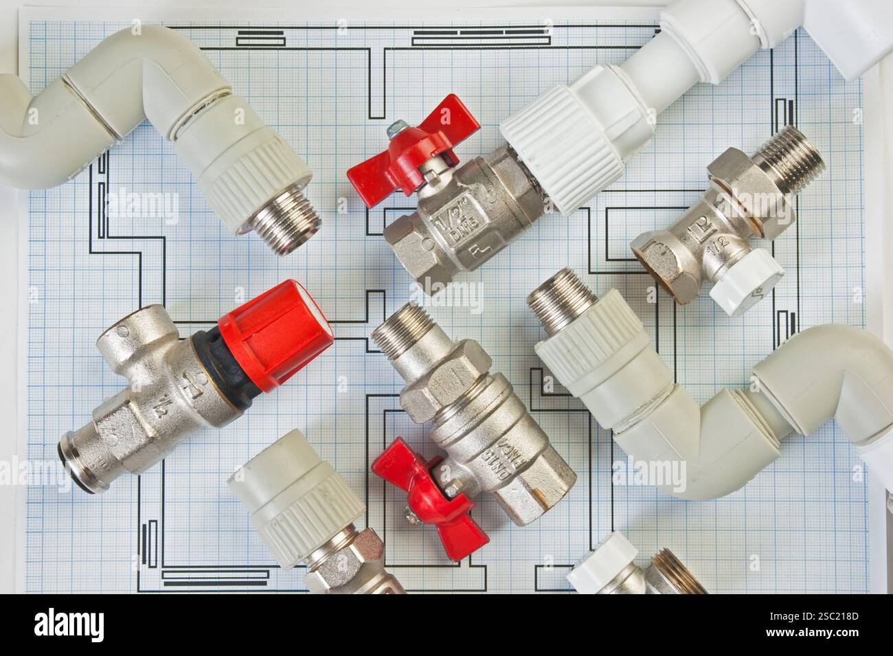 Plumbing fixtures and piping parts Stock Photo - Alamy