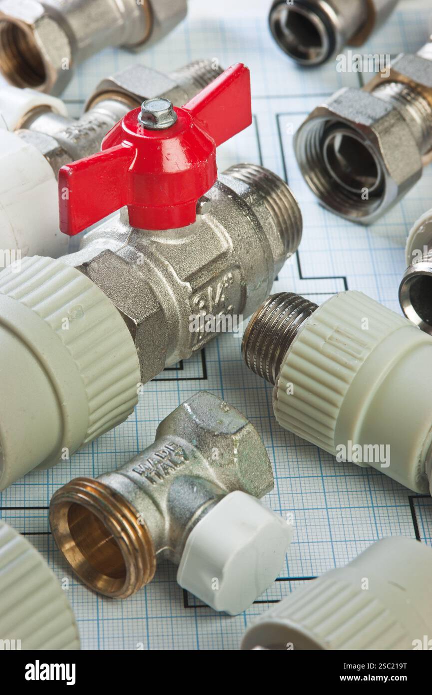 Plumbing fixtures and piping parts Stock Photo - Alamy