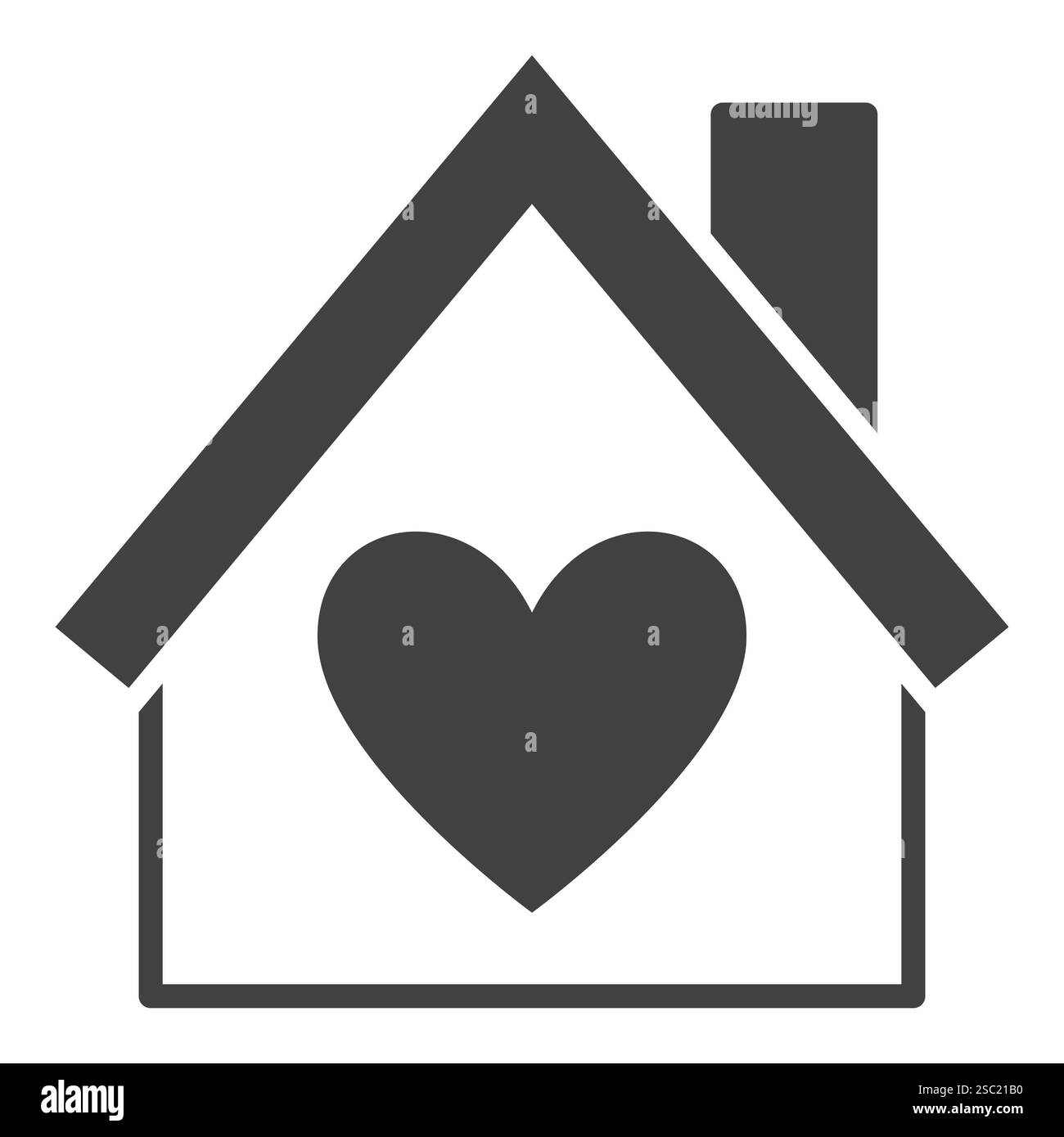 House with Heart vector icon or sign for love and emotions Stock Vector ...