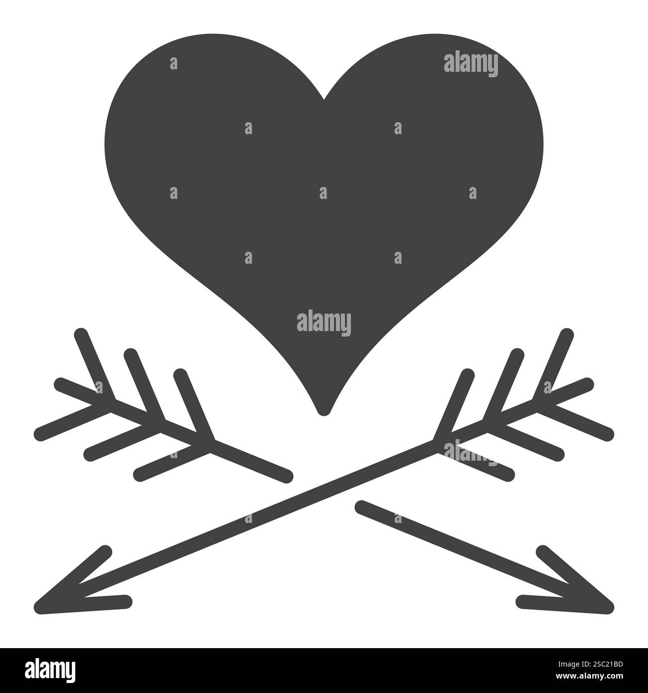 Vector heart with 2 arrows icon or Love concept vector symbol Stock ...