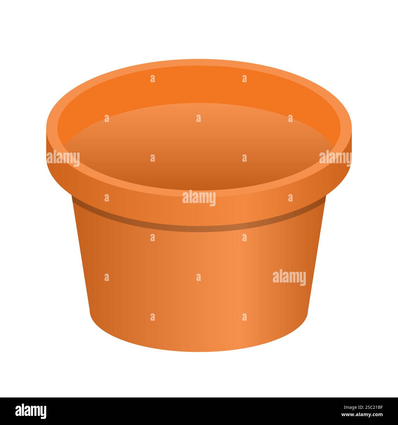 Simple Orange Terracotta Plant Pot Illustration Stock Vector Image ...