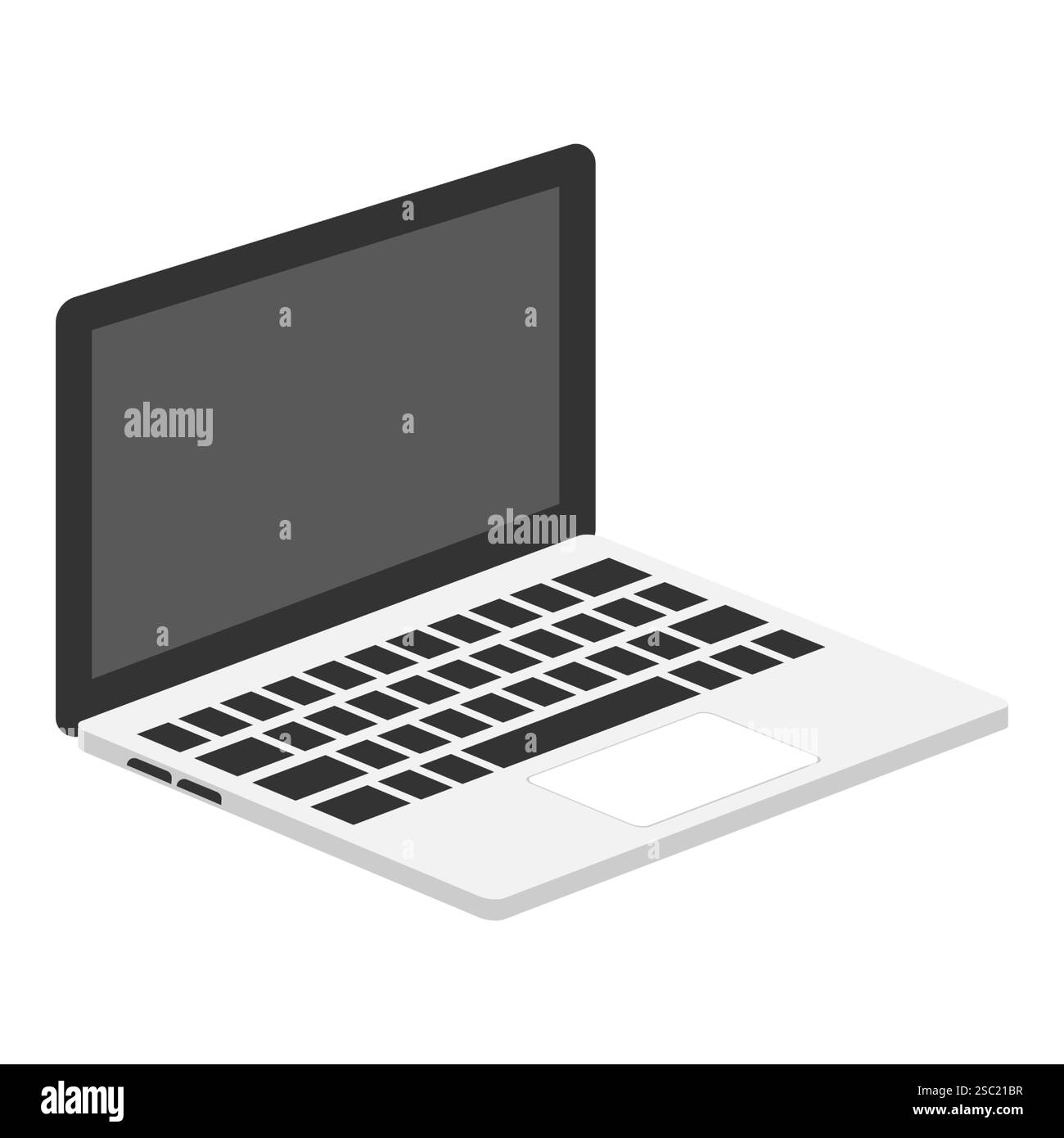 Minimalist Illustration of an Open Laptop illustration Stock Vector ...