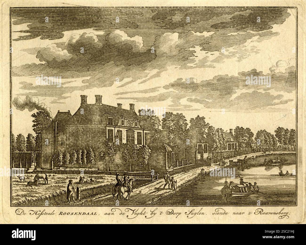 Gezicht op de buitenplaats Roosendaal aan de Vecht te Utrecht met op de ...