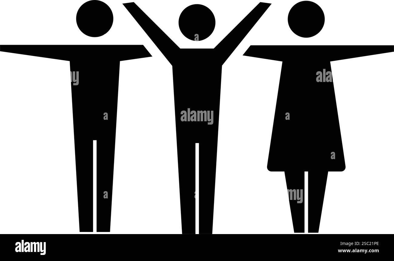 Leadership icon vector group of people and leader symbol in glyph ...