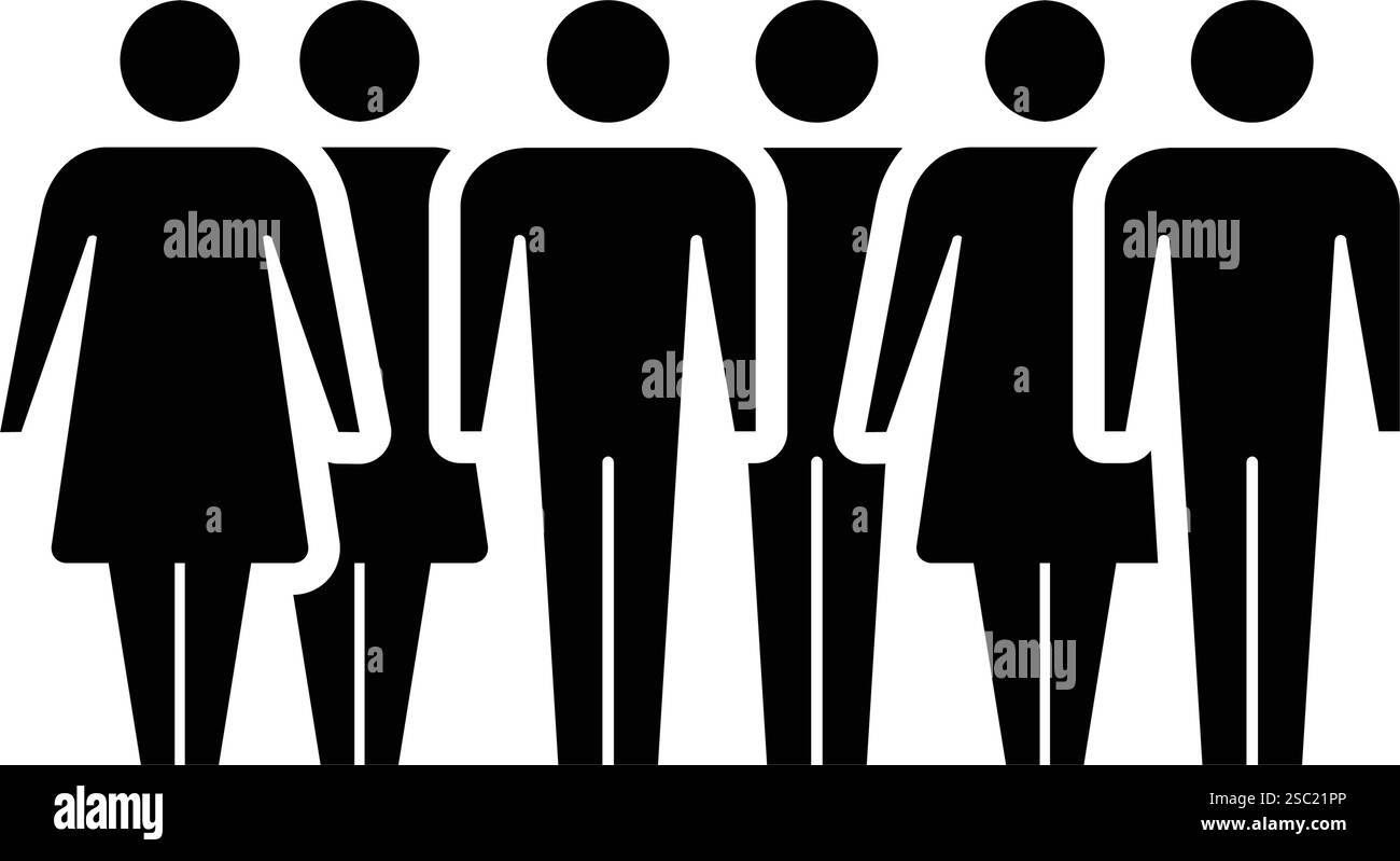 Leadership icon vector group of people and leader symbol in glyph ...